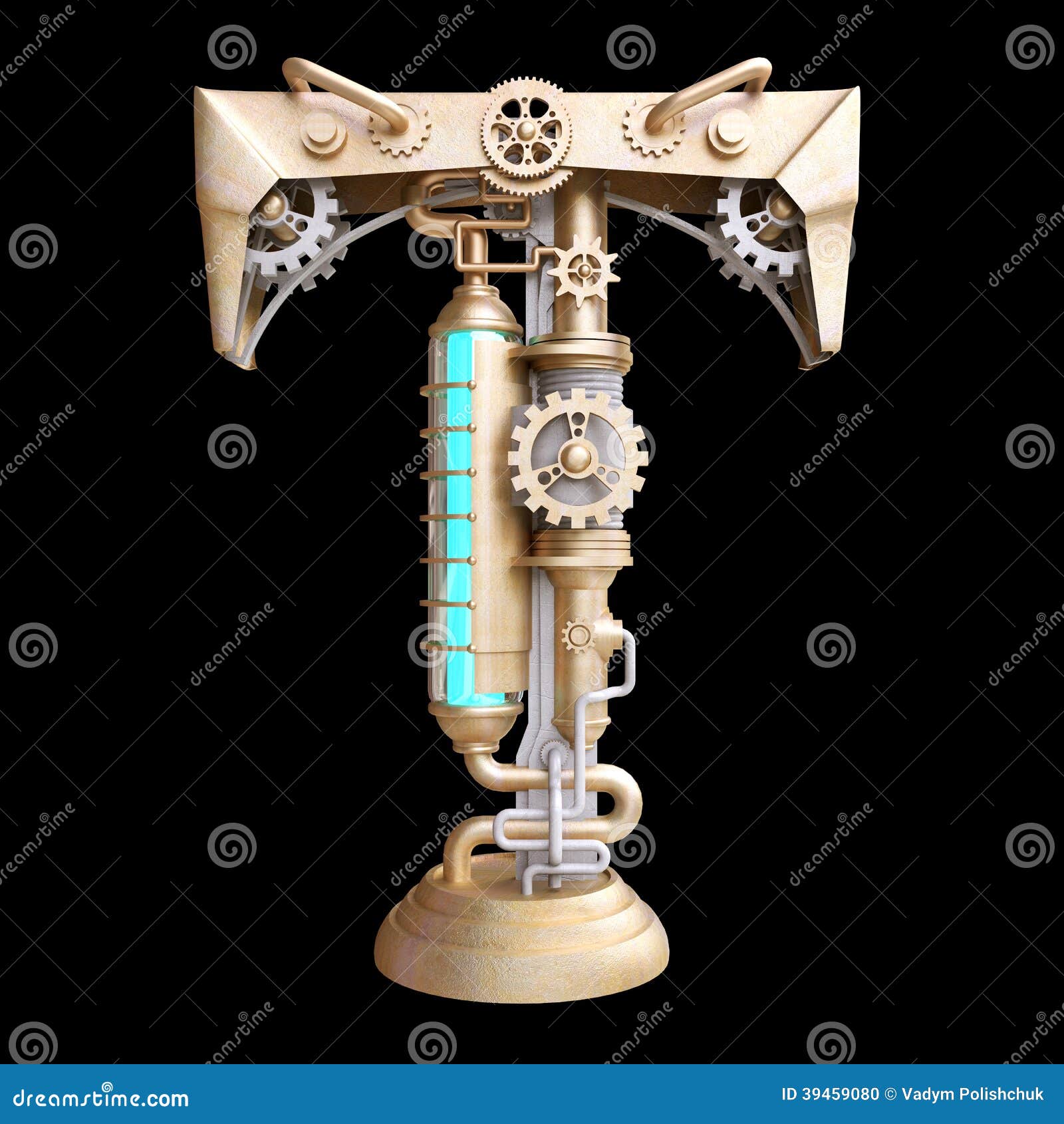 Mechanical Alphabet Made from Iron. Stock Illustration - Illustration ...