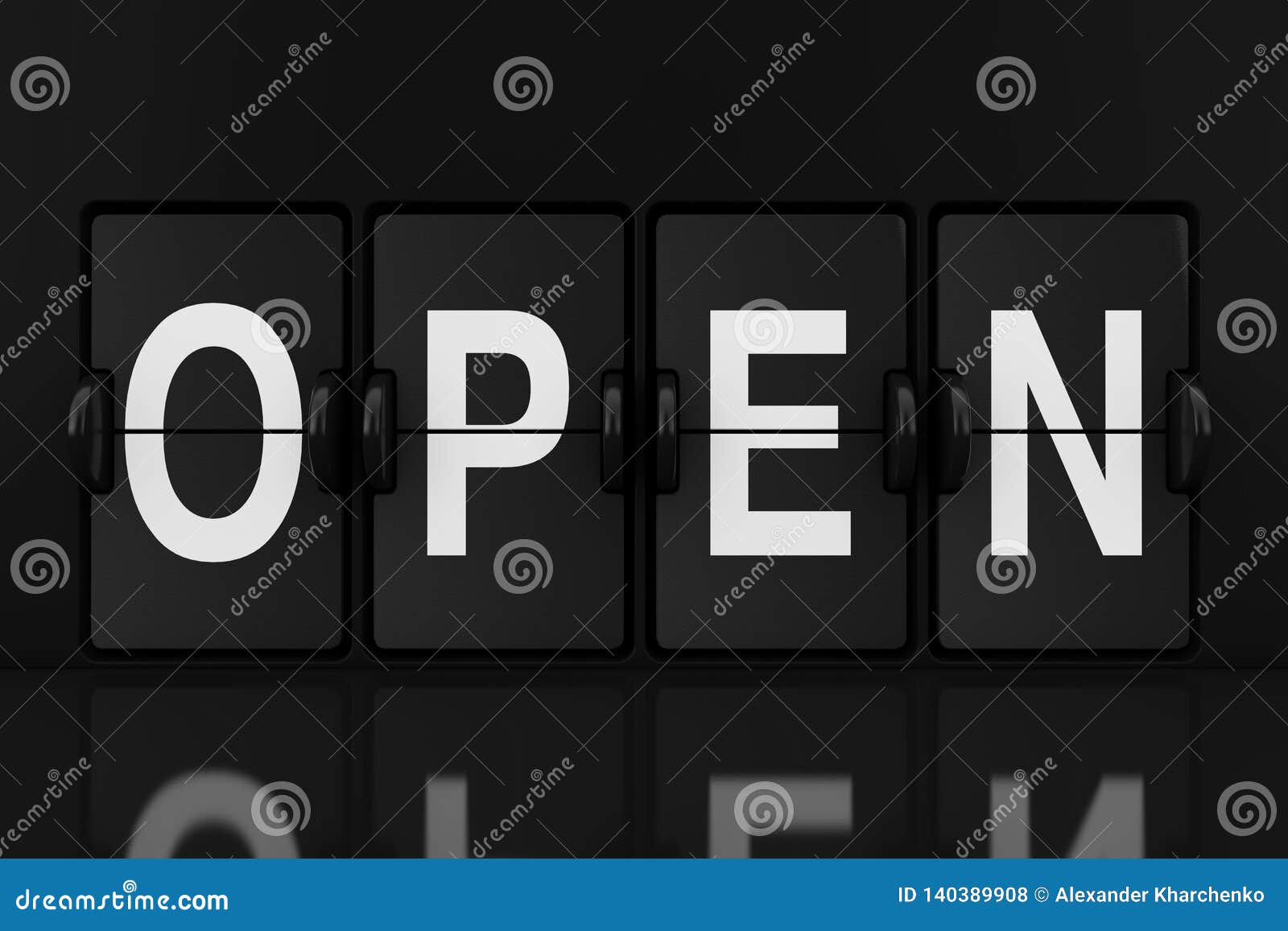 Mechanical Analog Flip Clock Board With Oops Sign. 3d Rendering Stock ...