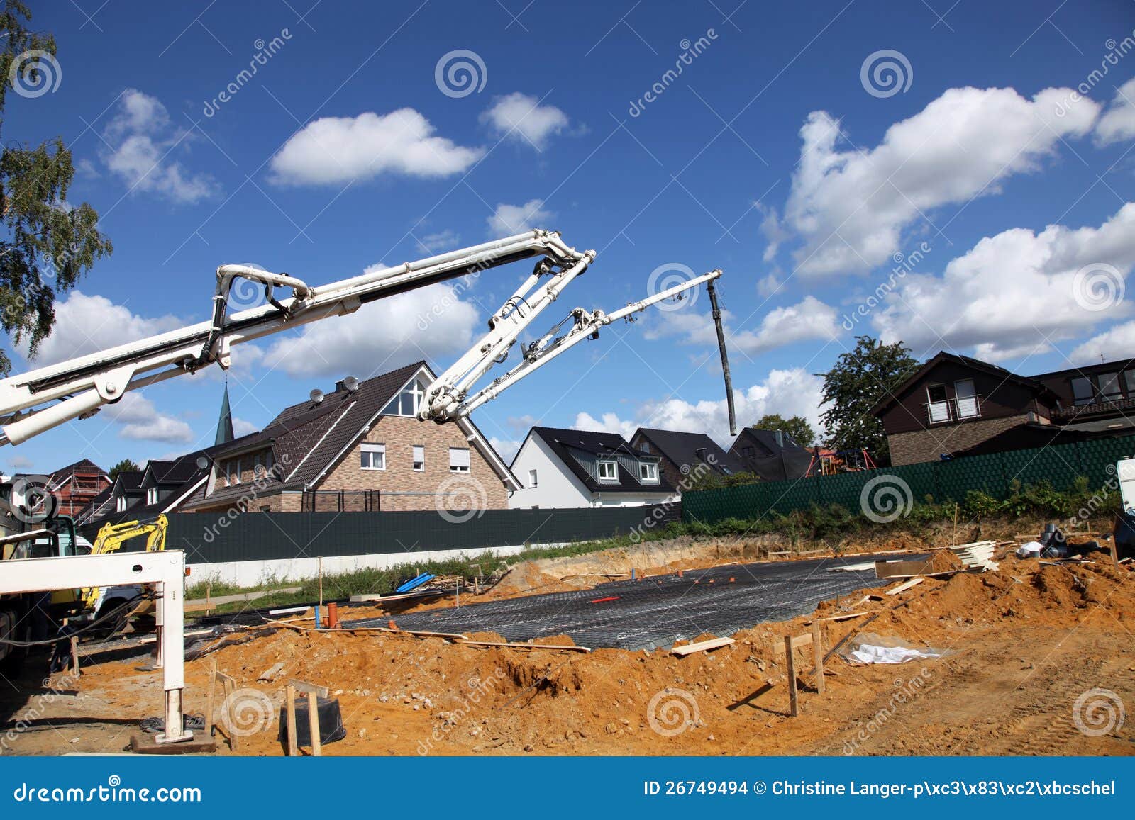 Mechanical Arm for Pouring Concrete Stock Photo - Image of newbuild ...