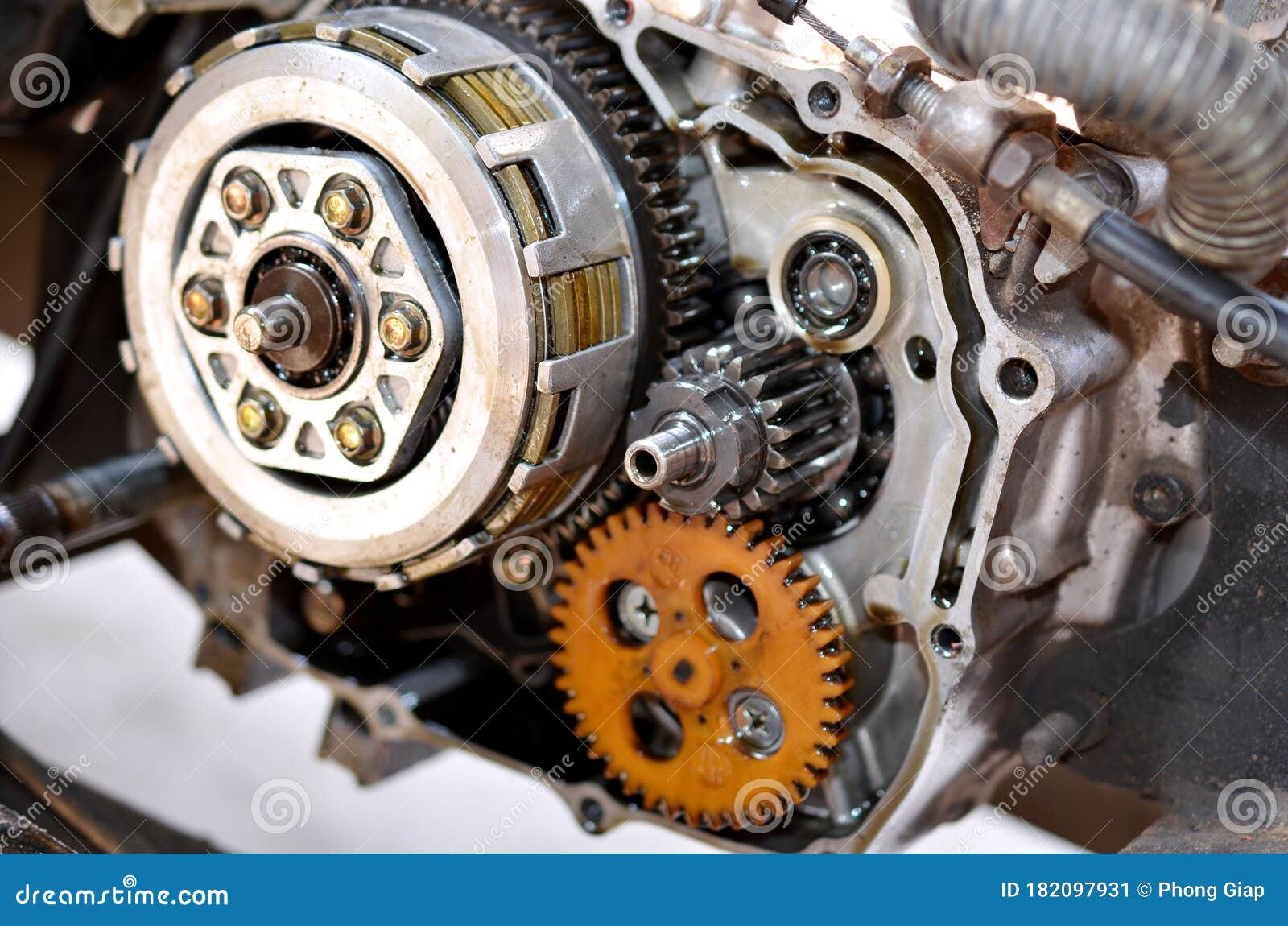 Mechanical assembly. stock image. Image of machine, closeup - 182097931