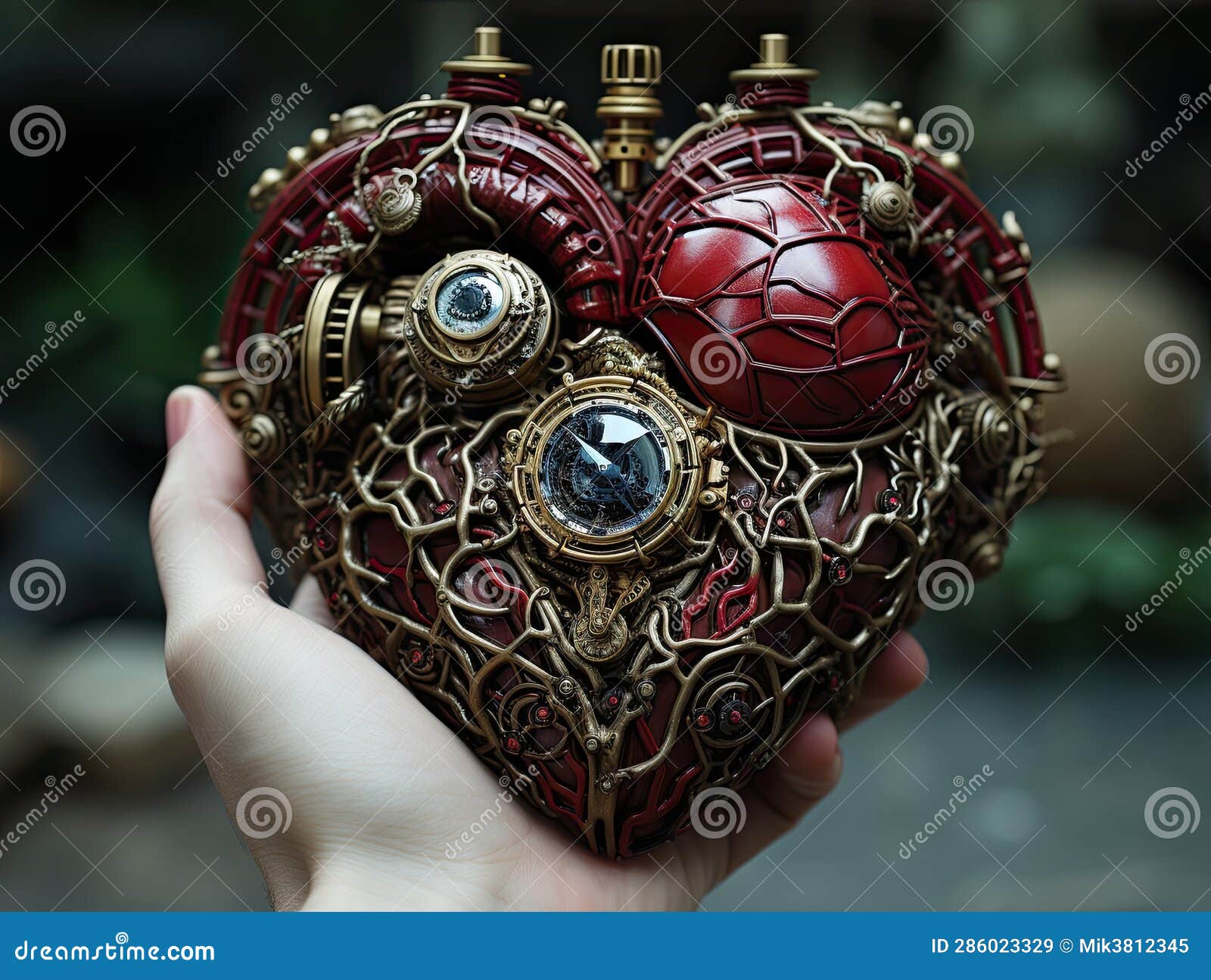 Mechanical Artificial Heart in the Hands. Love Stock Illustration ...