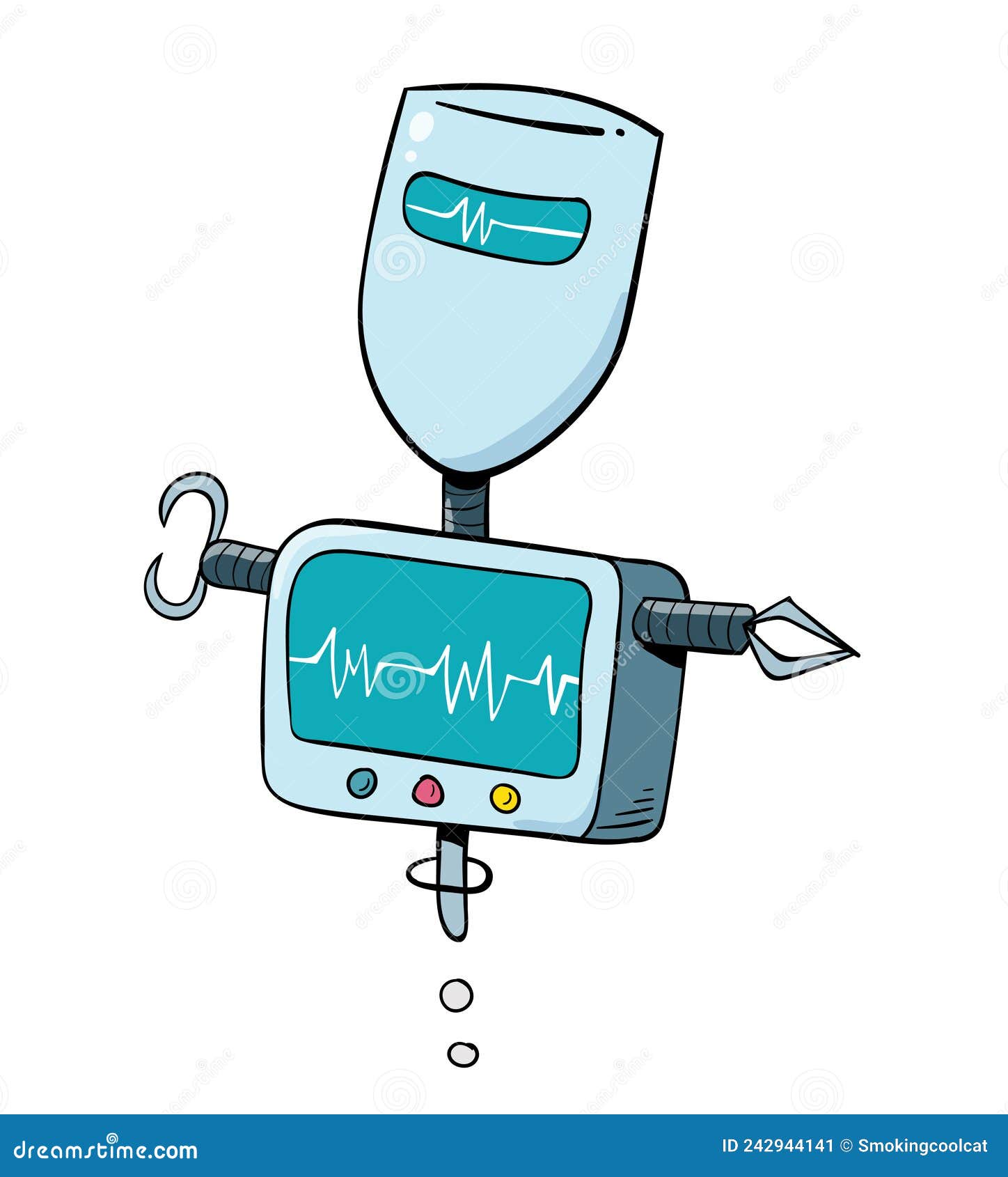 Mechanical Artificial Intelligence Hovering Futuristic Robot Stock ...