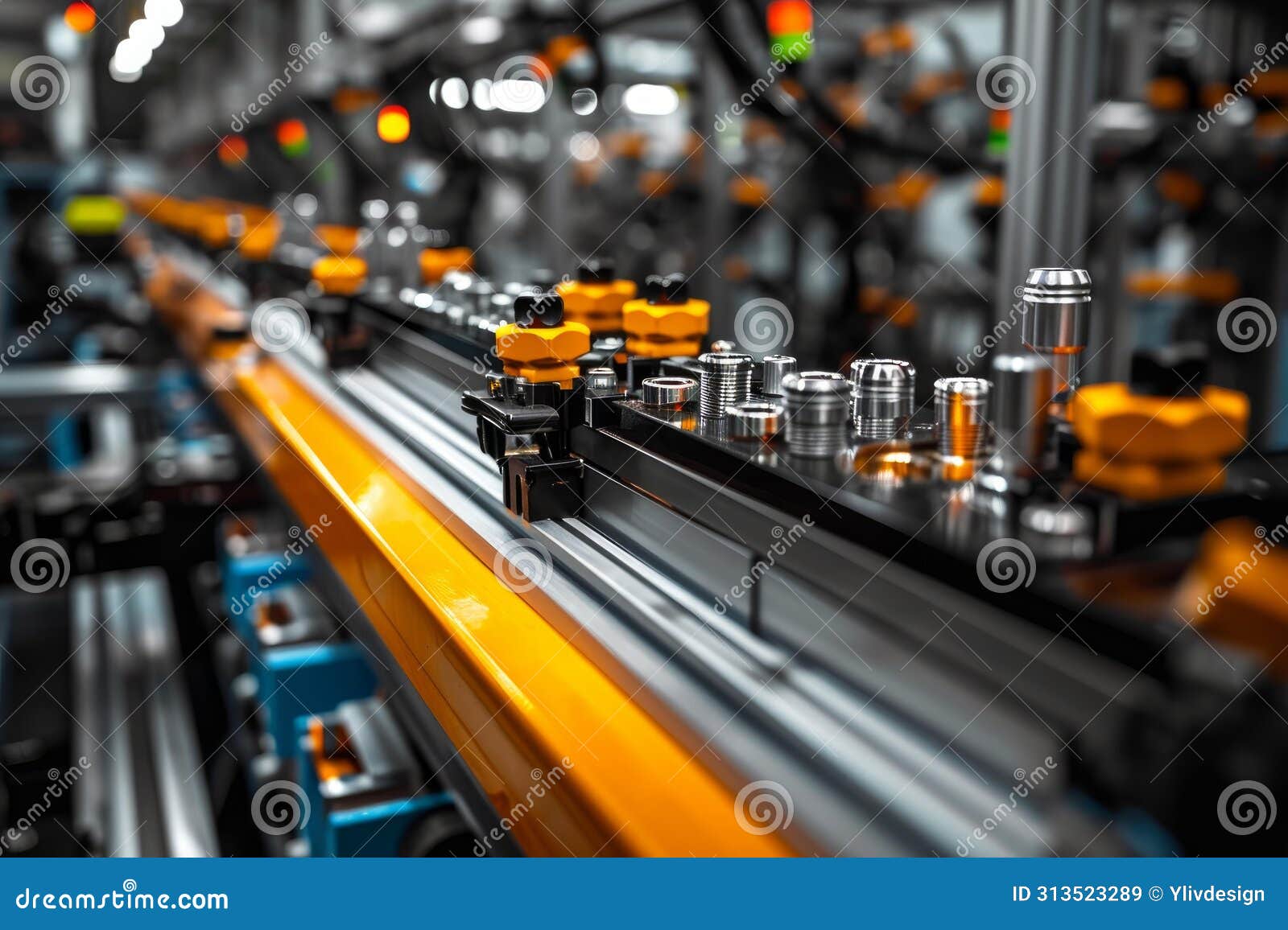 Mechanical Assembly Line Background. Generate Ai Stock Illustration ...