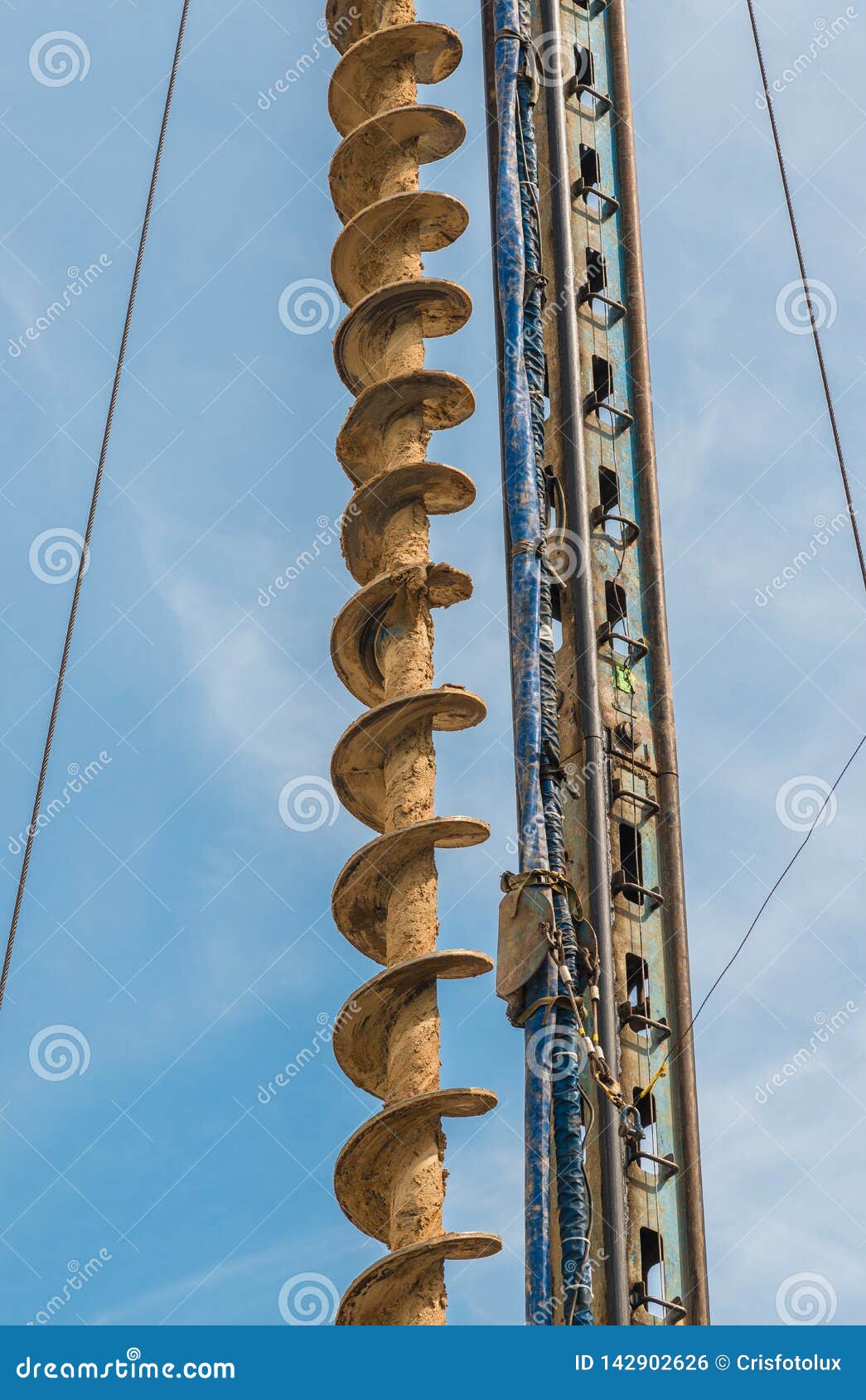 Auger at Work with Mud and Soil Stock Photo - Image of machine ...