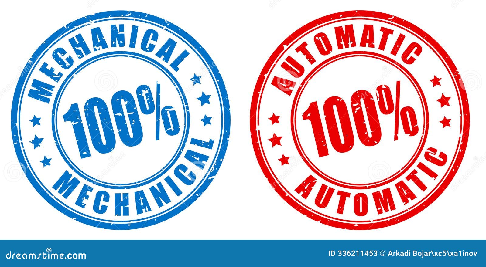 Mechanical and Automatic Rubber Stamps Stock Vector - Illustration of ...