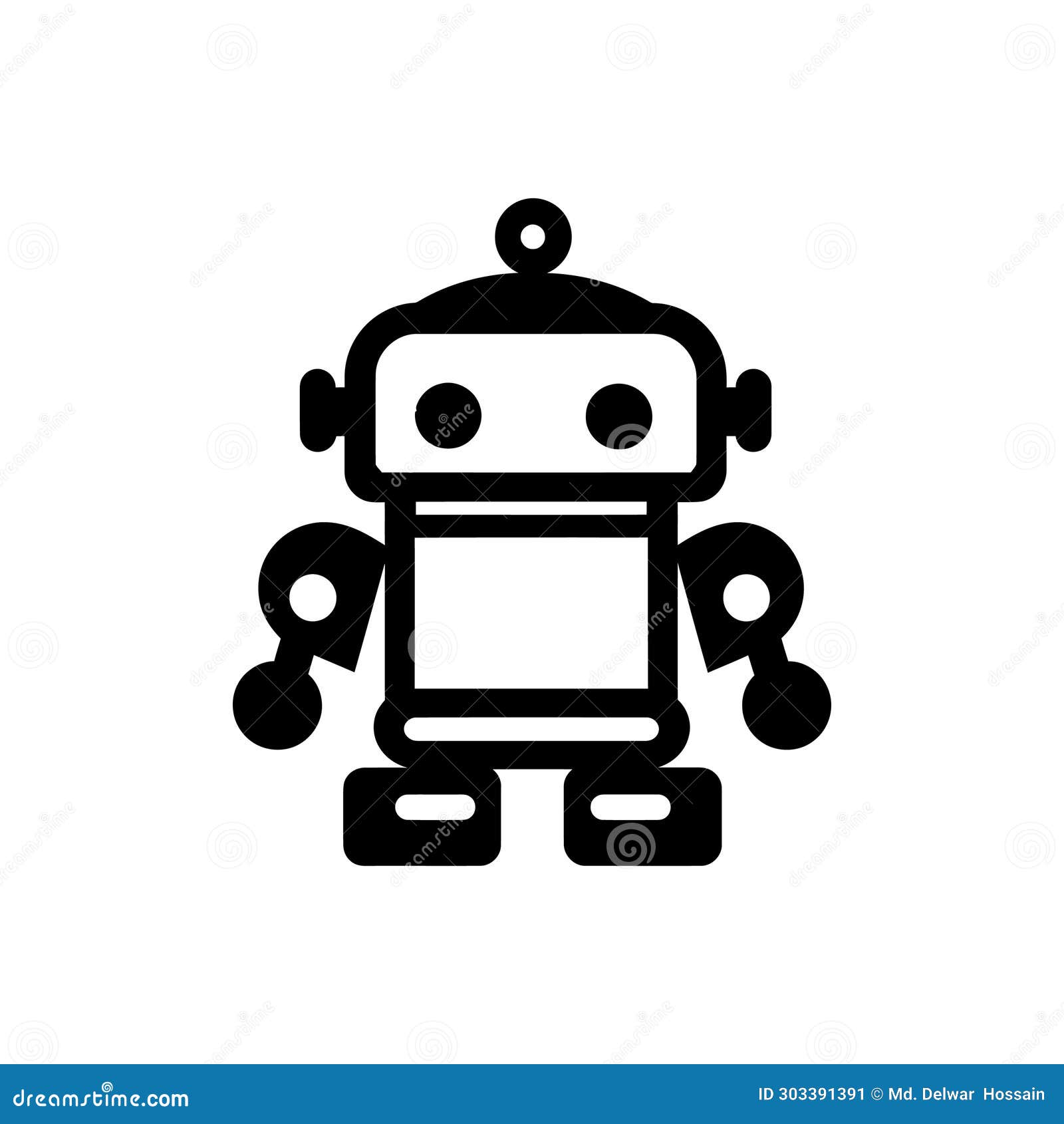 Mechanical automaton icon stock vector. Illustration of technological ...