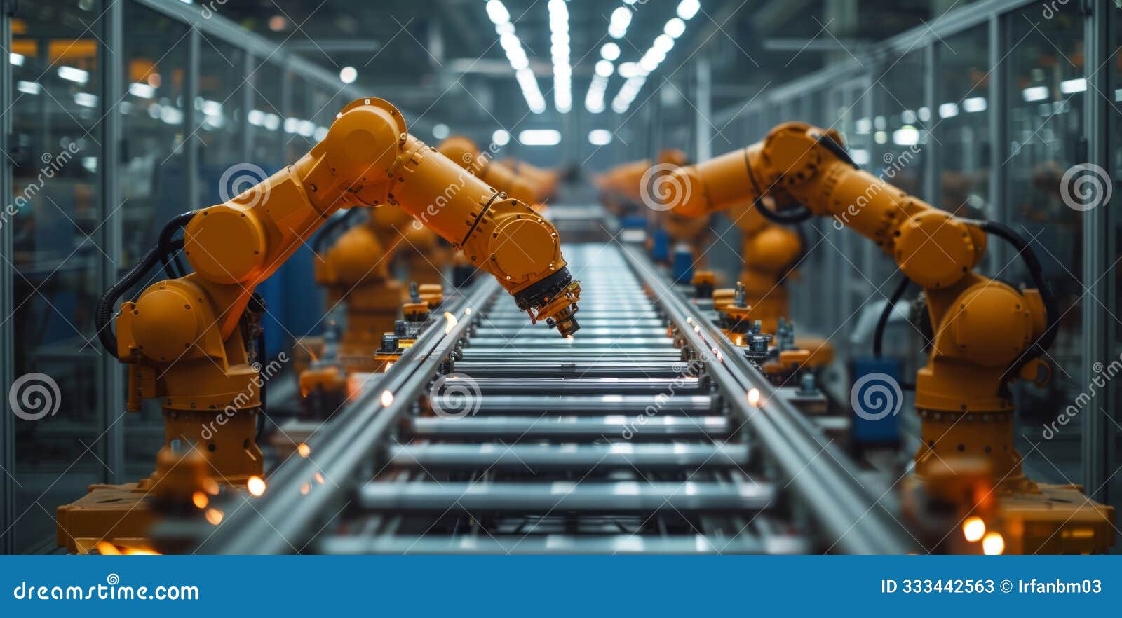 Mechanical Ballet, a Dance of Precision in Manufacturing Processes Stock Illustration ...