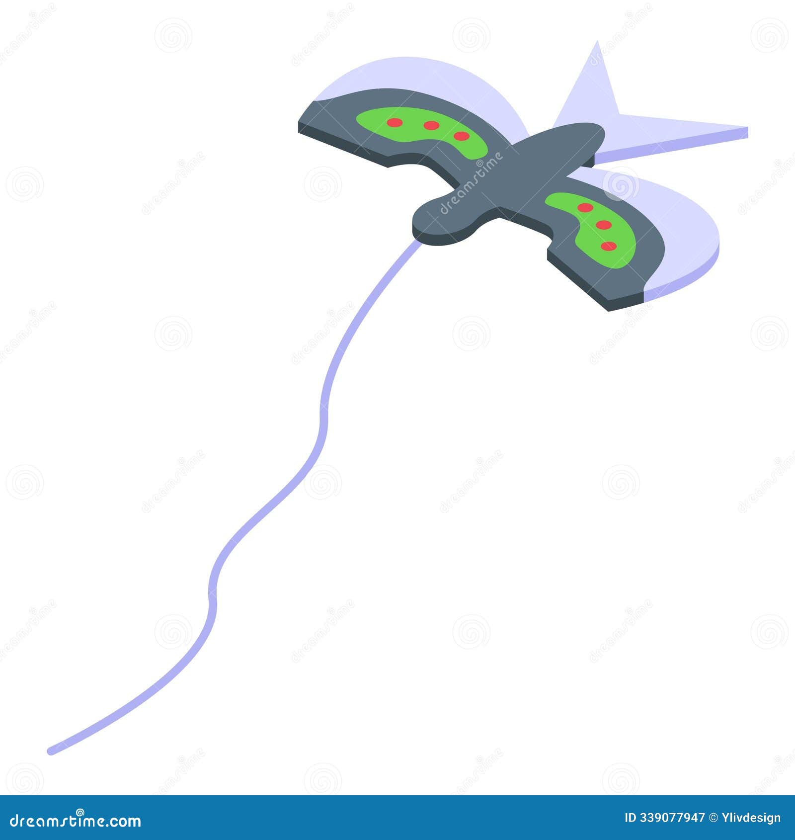 Mechanical Bird Kite Flying in the Air on a String Stock Illustration ...