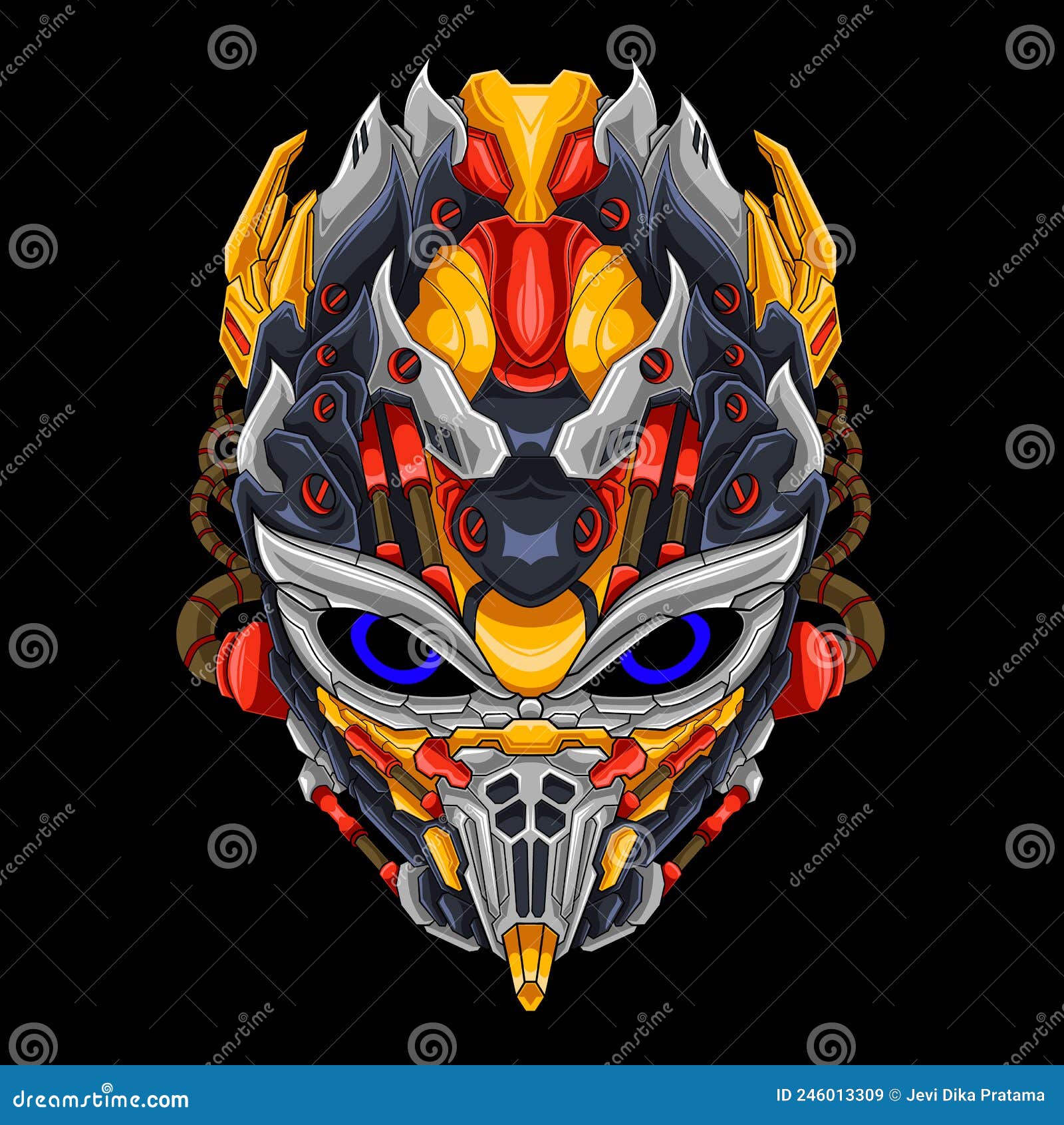 Mechanical Bird Robot Head Illustration Stock Illustration ...