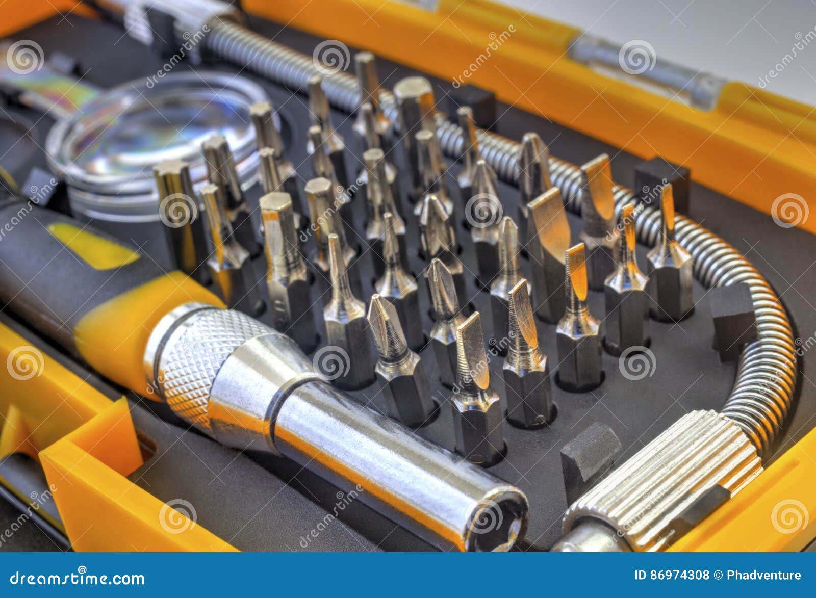 Mechanical bit tool set stock photo. Image of screwdriver - 86974308