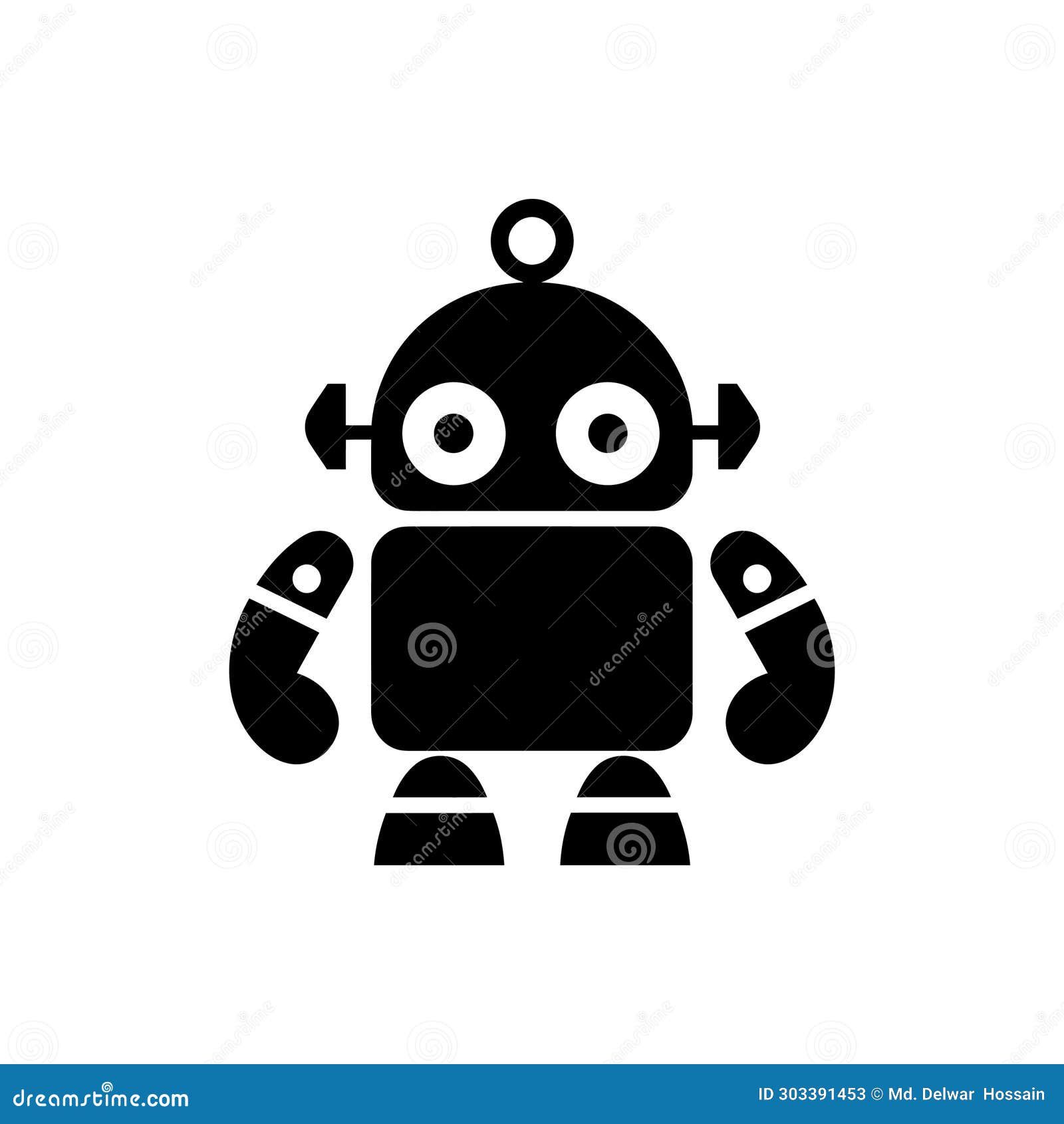 Mechanical bot icon stock vector. Illustration of vector - 303391453