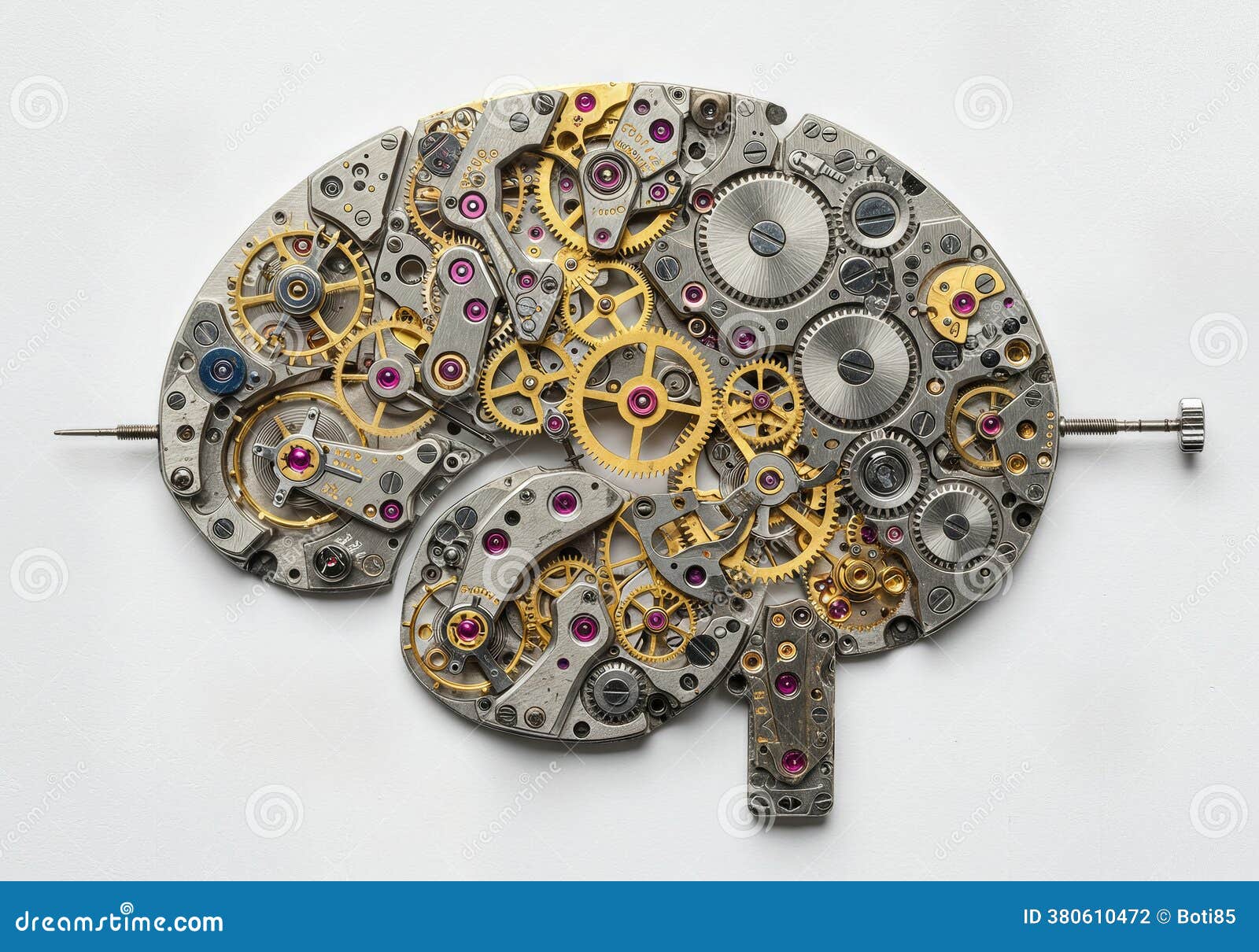Mechanical Brain On Motherboard Circuit Stock Photography ...
