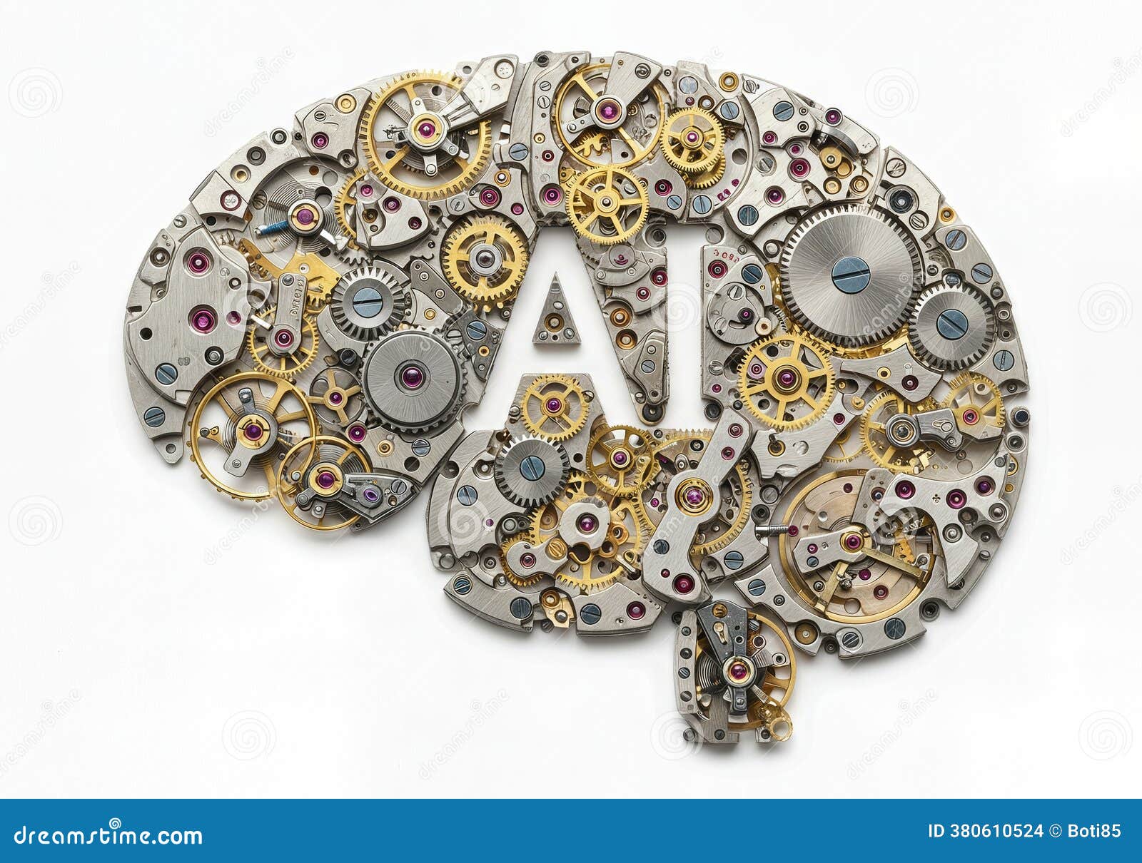 Mechanical Brain On Motherboard Circuit Stock Photography ...