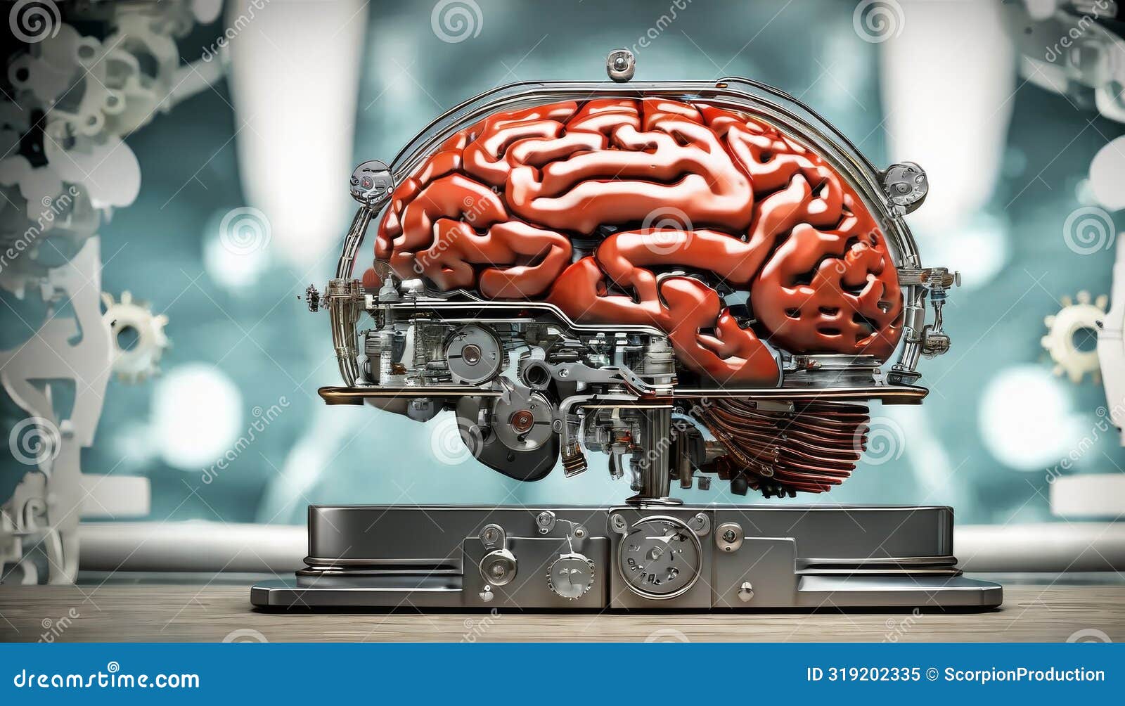 Mechanical Brain Concept Silhouette Royalty-Free Stock Image ...
