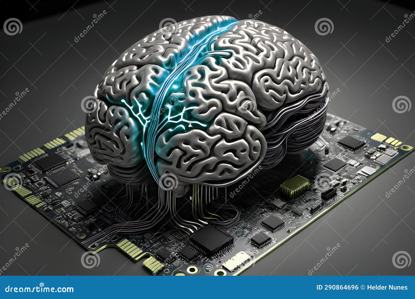 Mechanical Brain On Motherboard Circuit Royalty-Free Stock Image ...