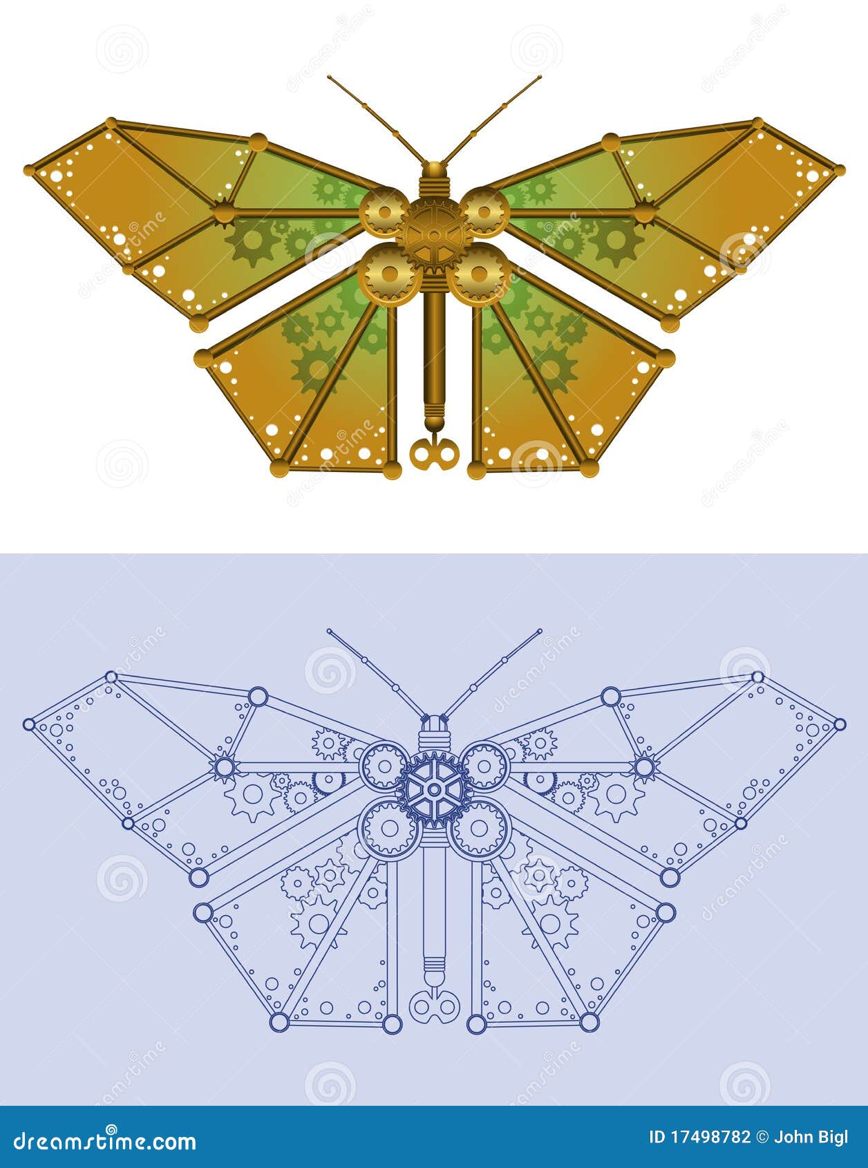 Mechanical Butterfly Vector Illustration | CartoonDealer.com #17498782