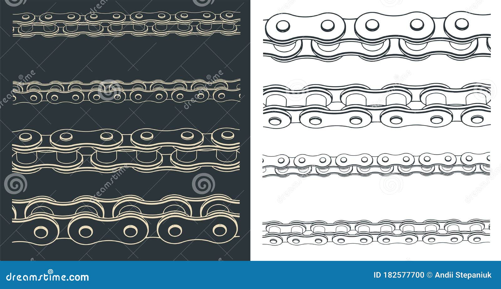 Mechanical Chain Transmission Set Stock Vector - Illustration of ...