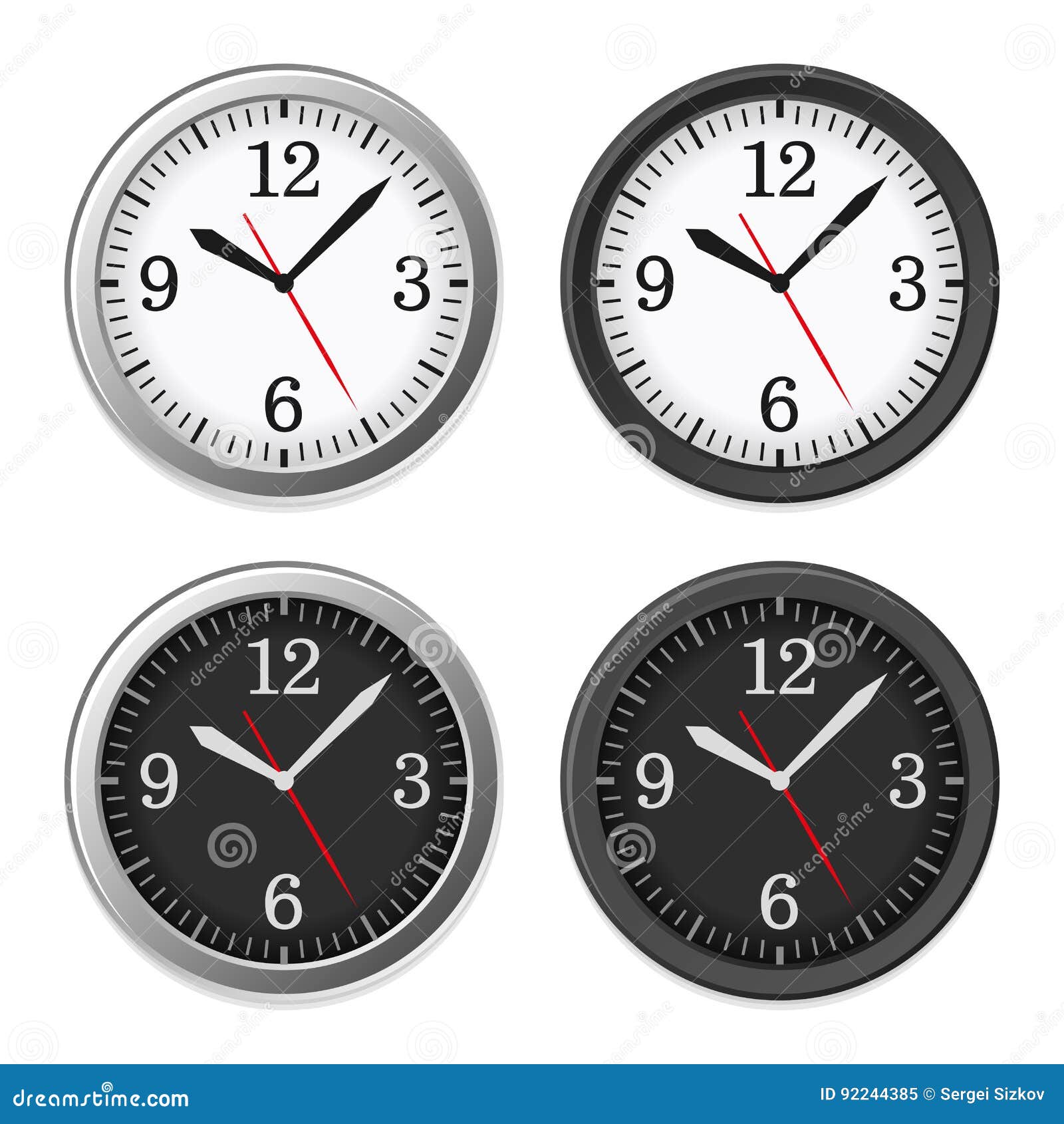 Set Circle Dial, Circle Scale With Division In Round, Vector Template ...