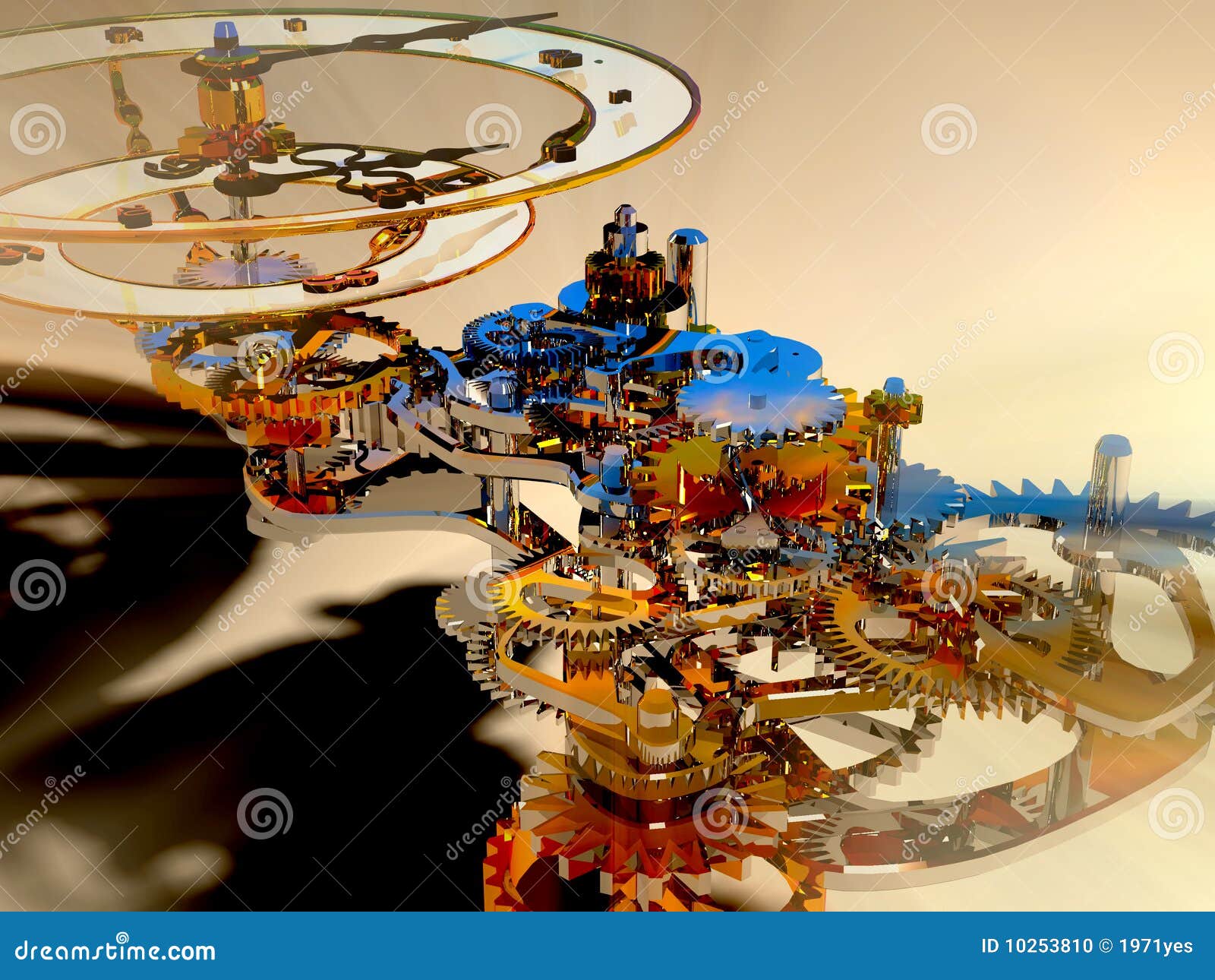 Mechanical clock stock photo. Image of retro, mechanism - 10253810