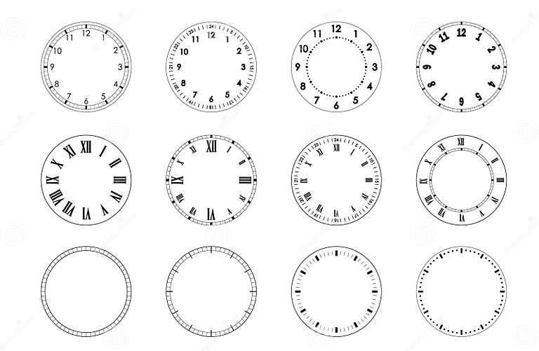 Mechanical Clock Faces, Bezel. Blank Measuring Circle Scale with ...