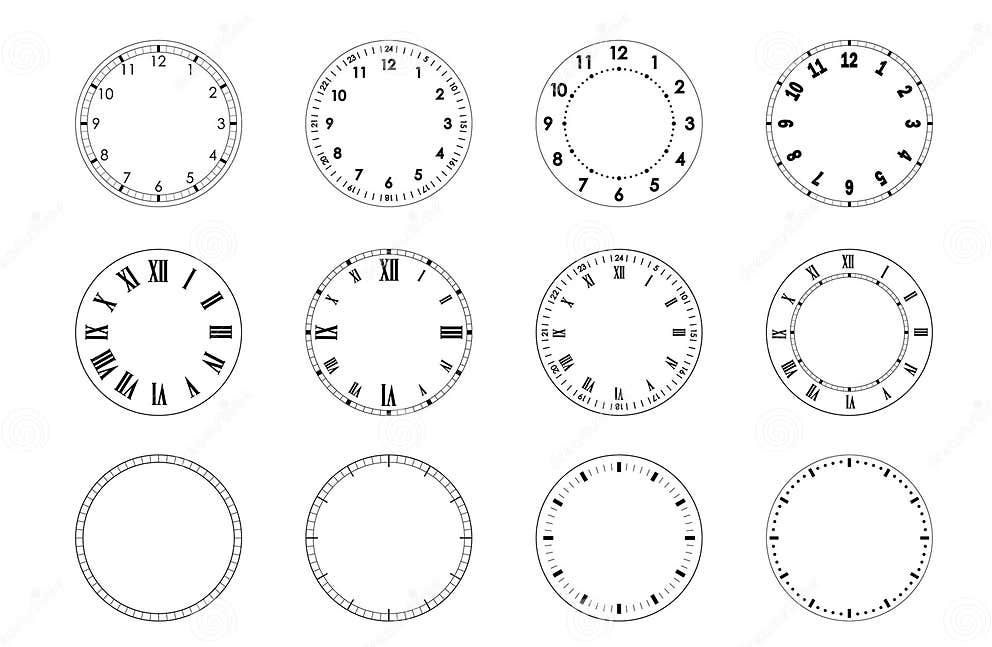 Mechanical Clock Faces, Bezel. Blank Measuring Circle Scale with ...