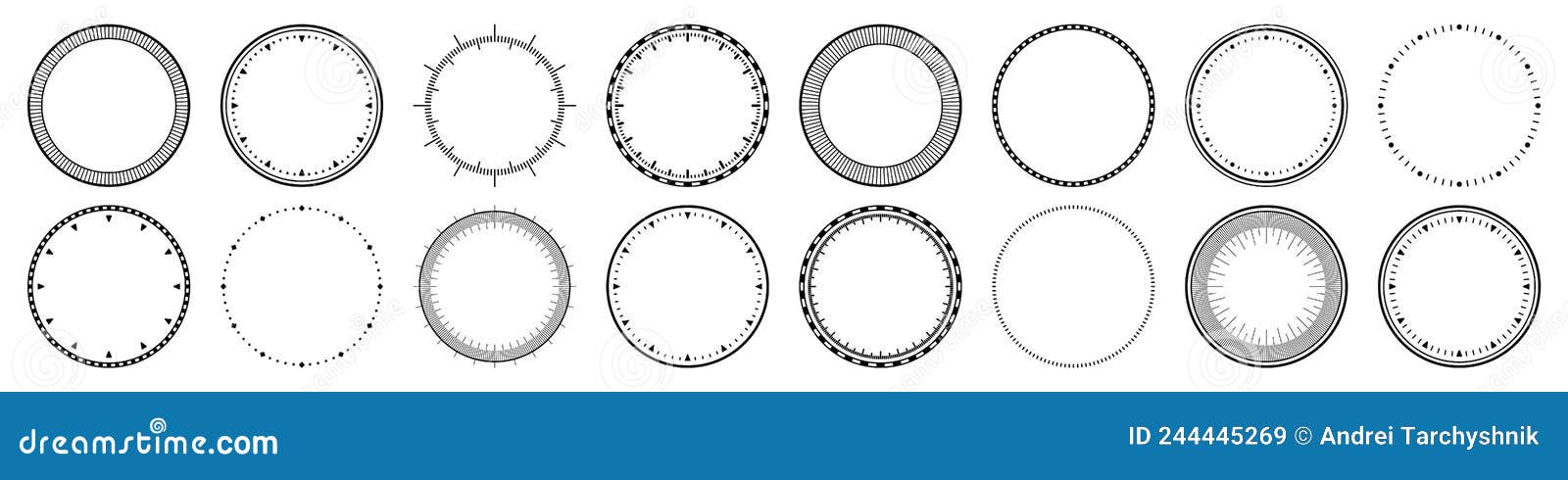 Blank Mechanical Clock Face Divided Into Seconds And Minutes. Round ...