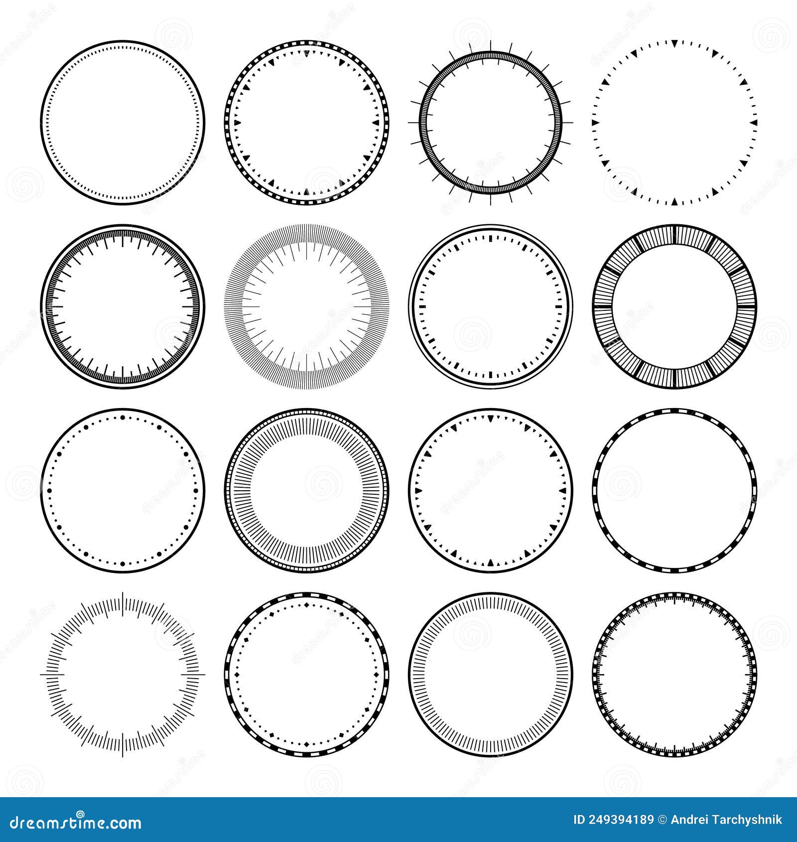 Mechanical Clock Faces, Bezel. Watch Dial with Minute and Hour Marks ...