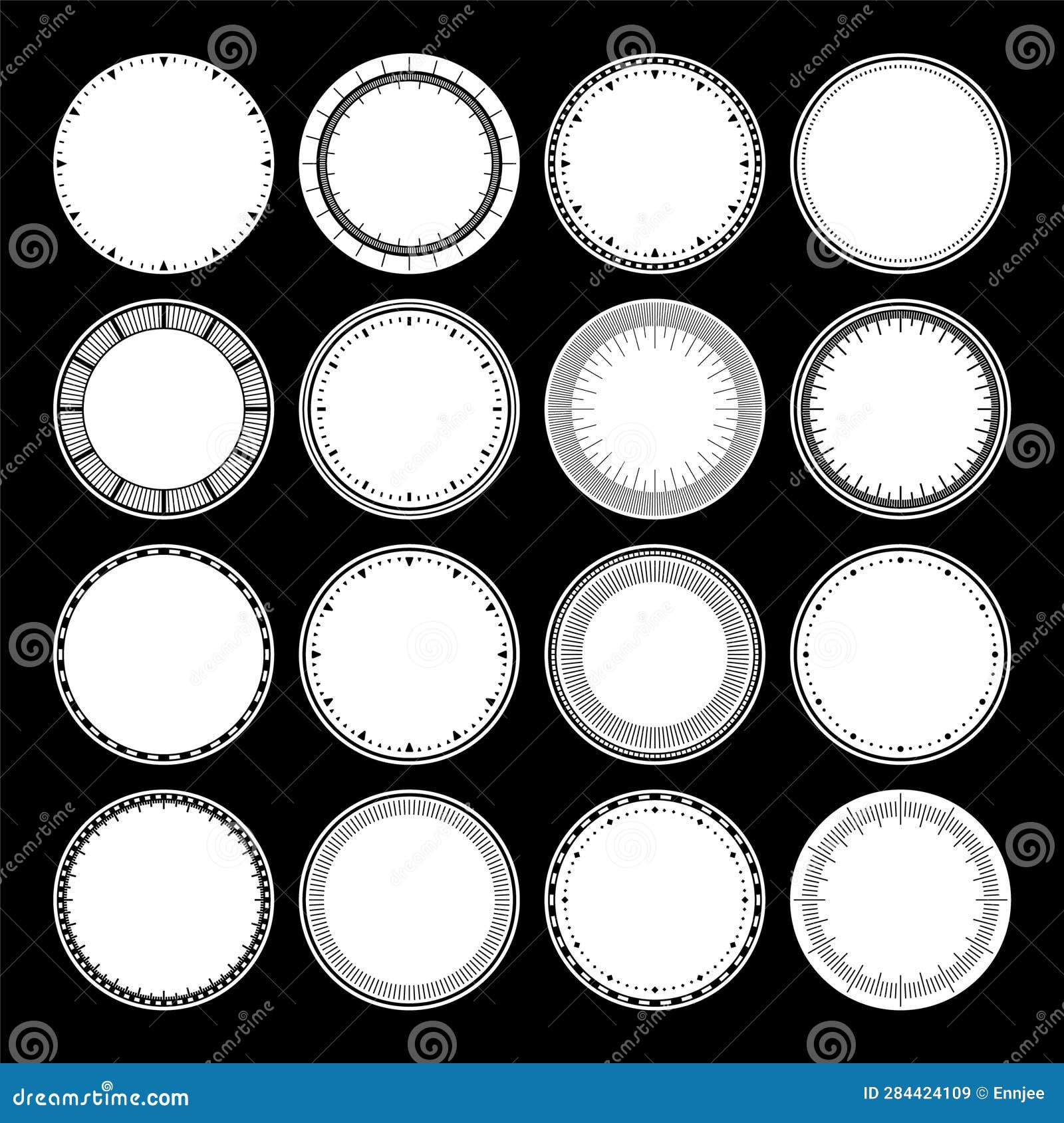 Blank Mechanical Clock Face Divided Into Seconds And Minutes. Round ...