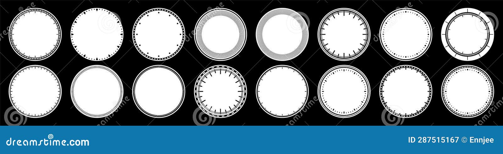 Blank Mechanical Clock Face Divided Into Seconds And Minutes. Round ...