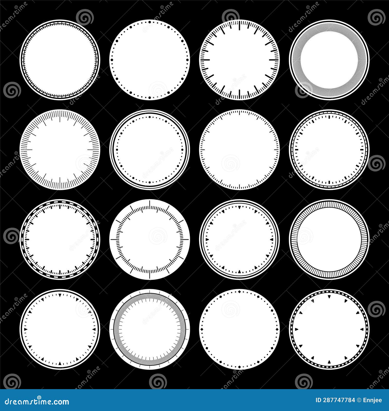 Mechanical Clock Faces, Bezel. Watch Dial with Minute and Hour Marks ...