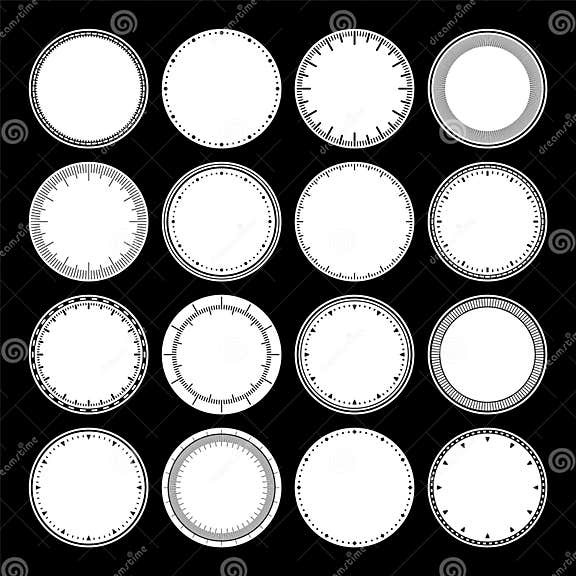 Mechanical Clock Faces, Bezel. Watch Dial with Minute and Hour Marks ...