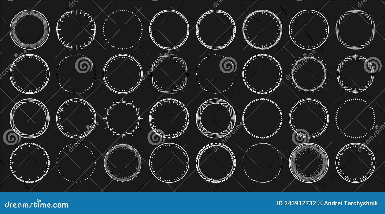 Blank Mechanical Clock Face Divided Into Seconds And Minutes. Round ...