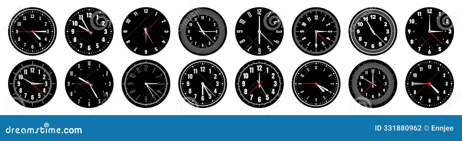 Mechanical Clock Faces with Hands, Bezel. Watch Dial with Minute, Hour ...