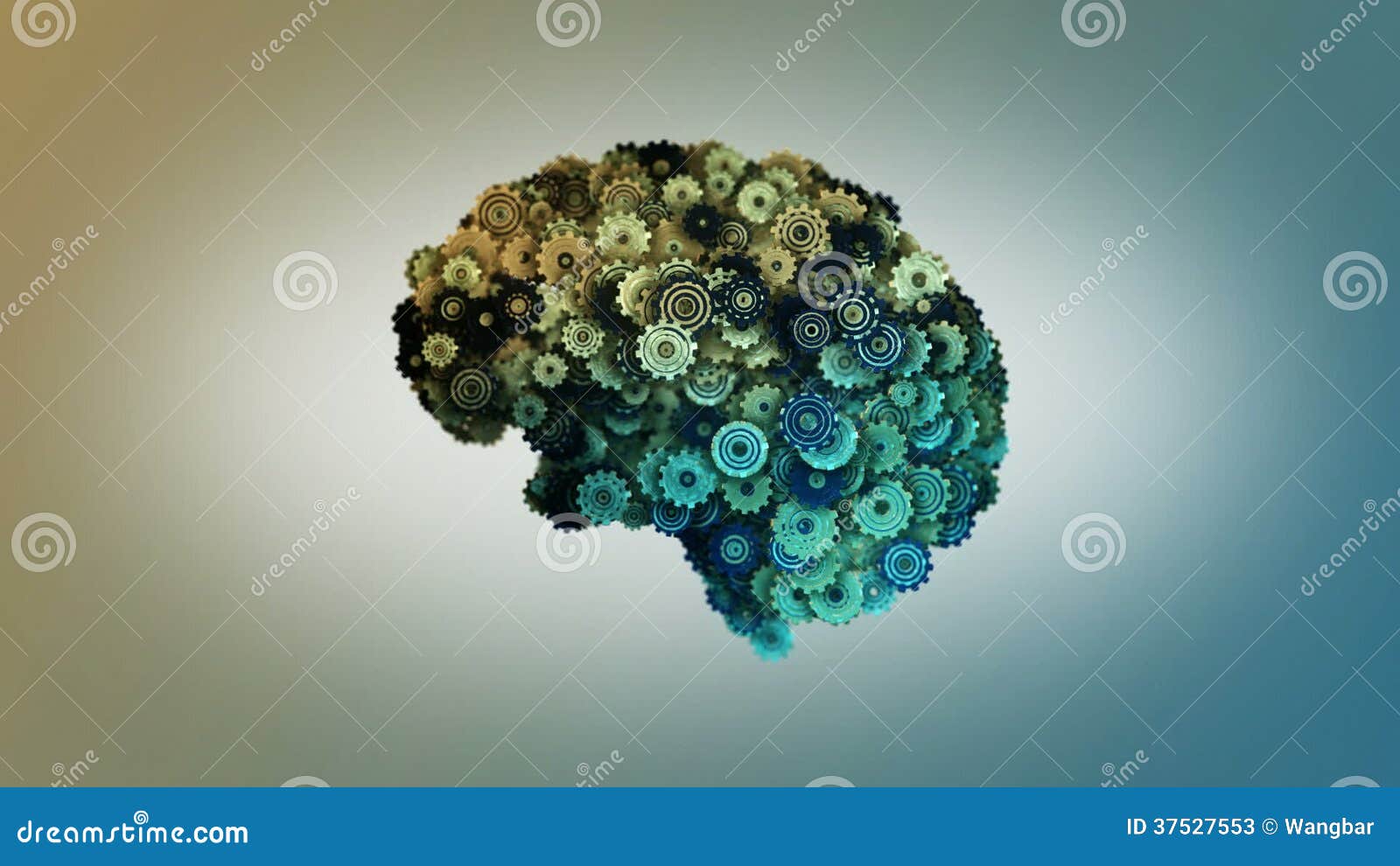 Mechanical Clockwork Brain with Turning Gearwheels Stock Video - Video ...