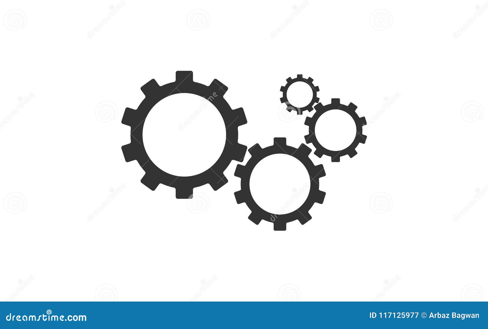 Gears Icon. Process Symbol. Mechanical Cog Wheels Vector Illustration ...
