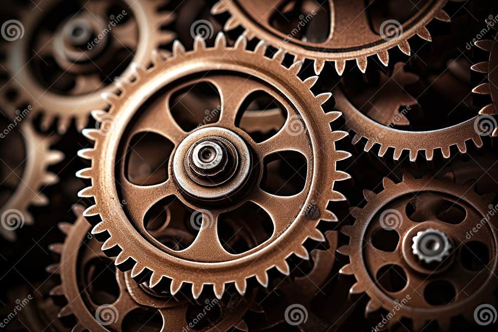 Mechanical Cog Wheels in Action AI Generated Stock Illustration ...