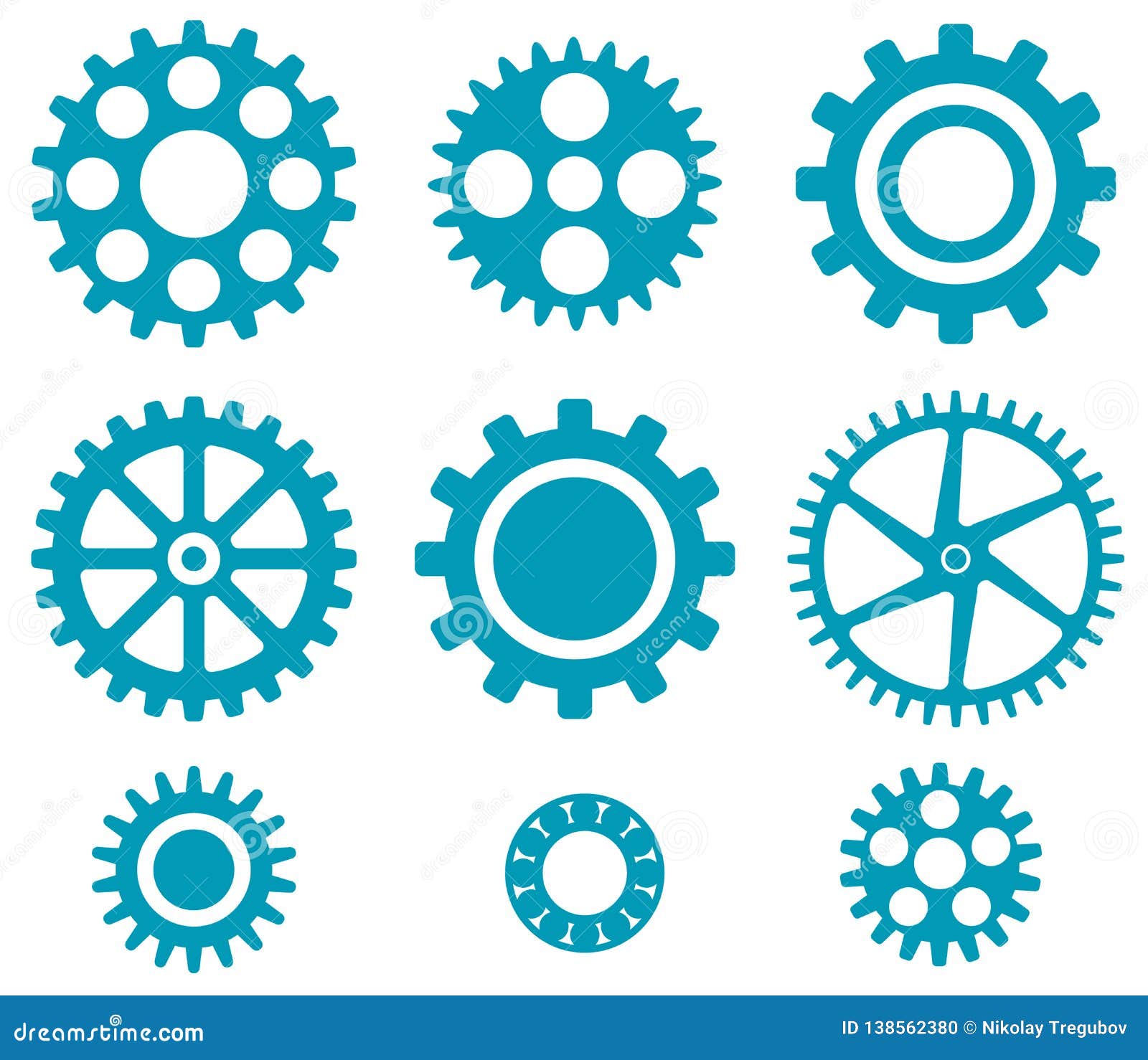 Mechanical Cogs and Gear Wheel Set As Vector Set Stock Vector ...