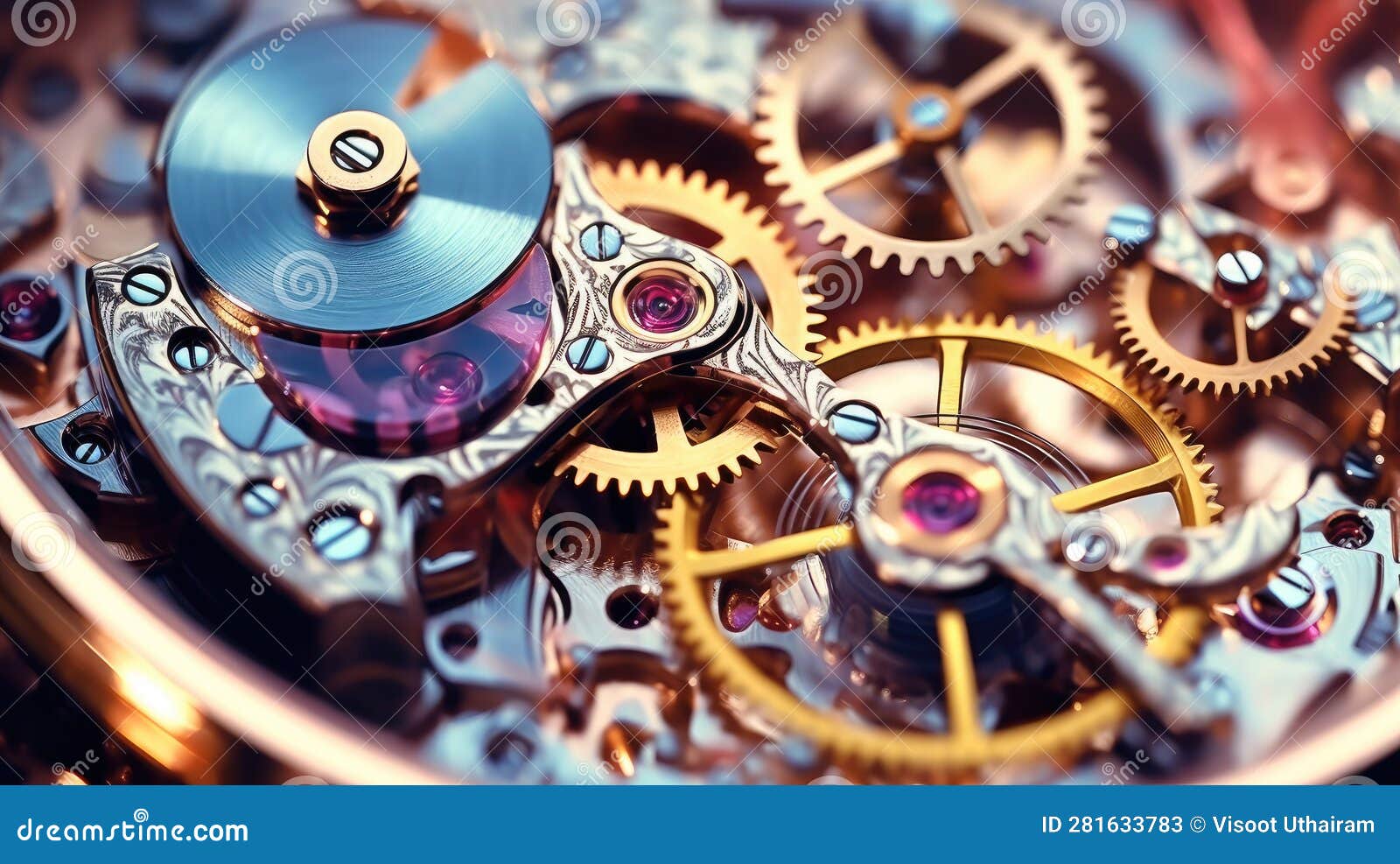 Mechanical Cogwheels of a Watch, Gears and Cogs in Watch Mechanism ...