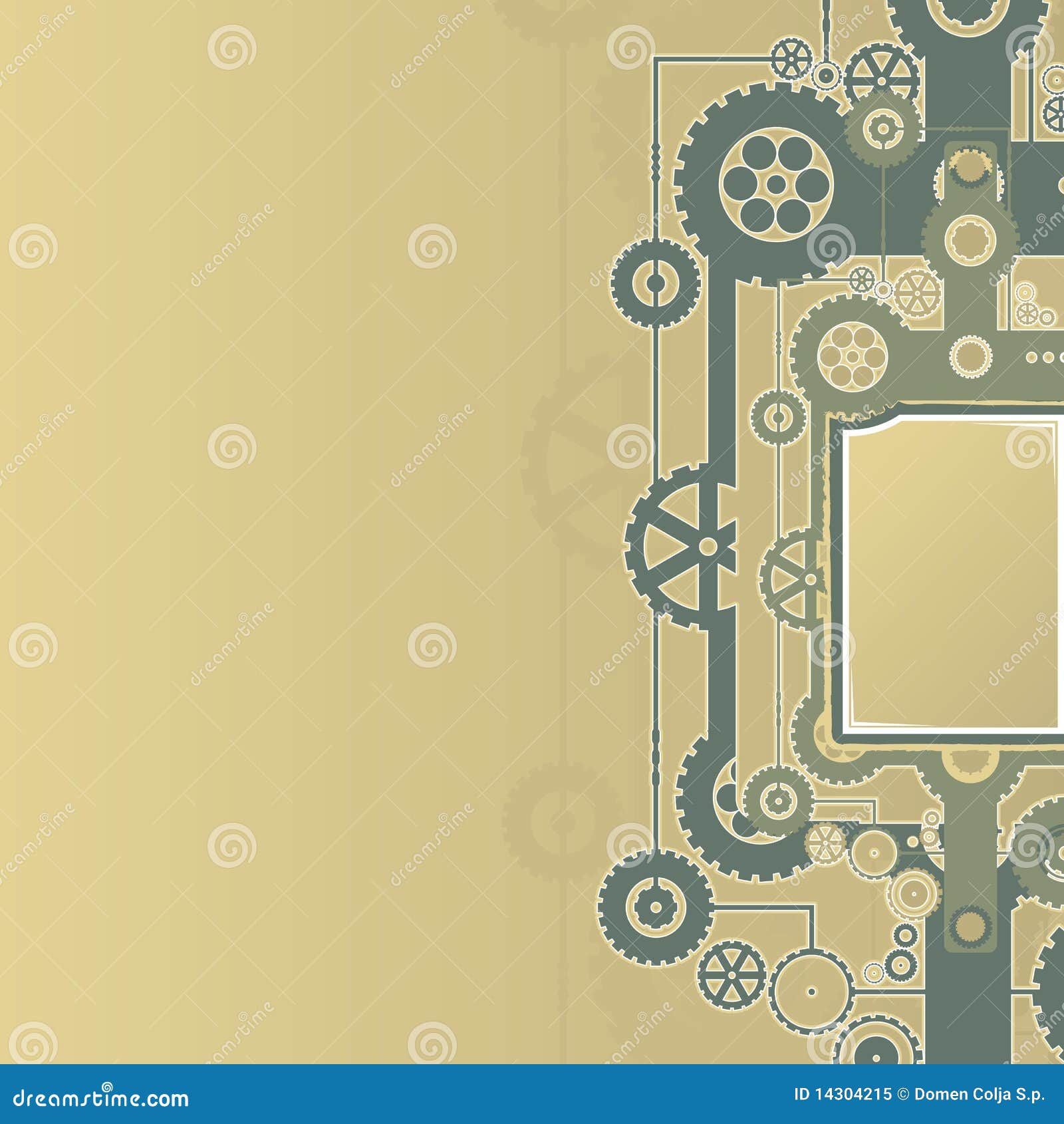 Technological Clockwork Blue Background Cartoon Vector | CartoonDealer ...