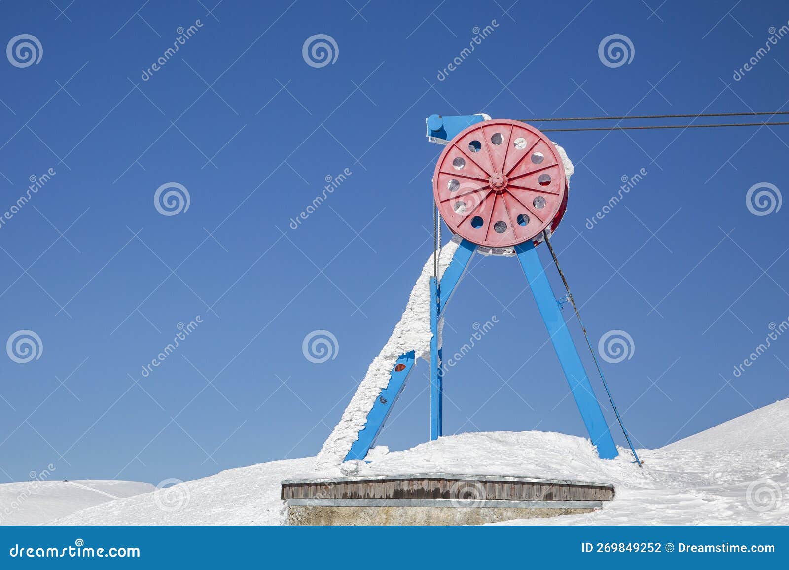 Mechanical Coil for an Old Lift in the Mountains Stock Photo - Image of ...