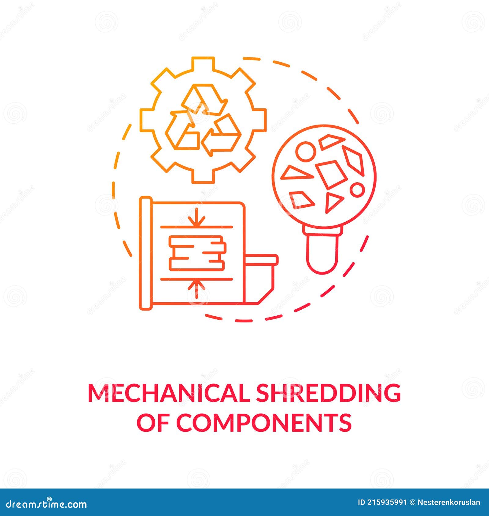 Mechanical Components Shredding Concept Icon Stock Vector ...