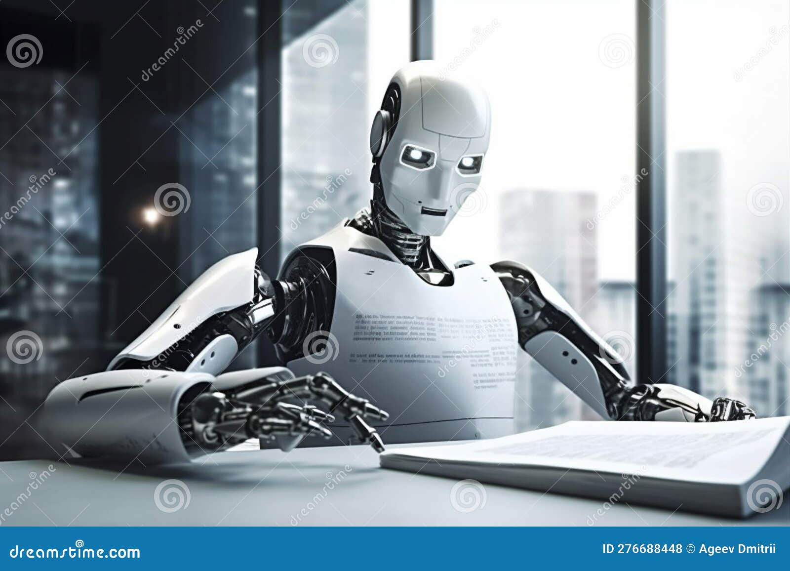 Document Office Robot Artificial Laptop Paper Ai Technology Digital ...