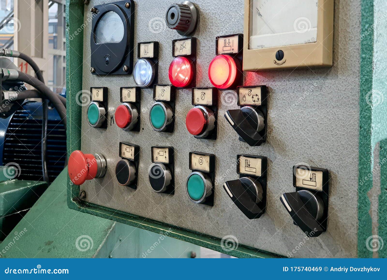Mechanical Control Panel of a Metalworking Machine in Production Stock ...