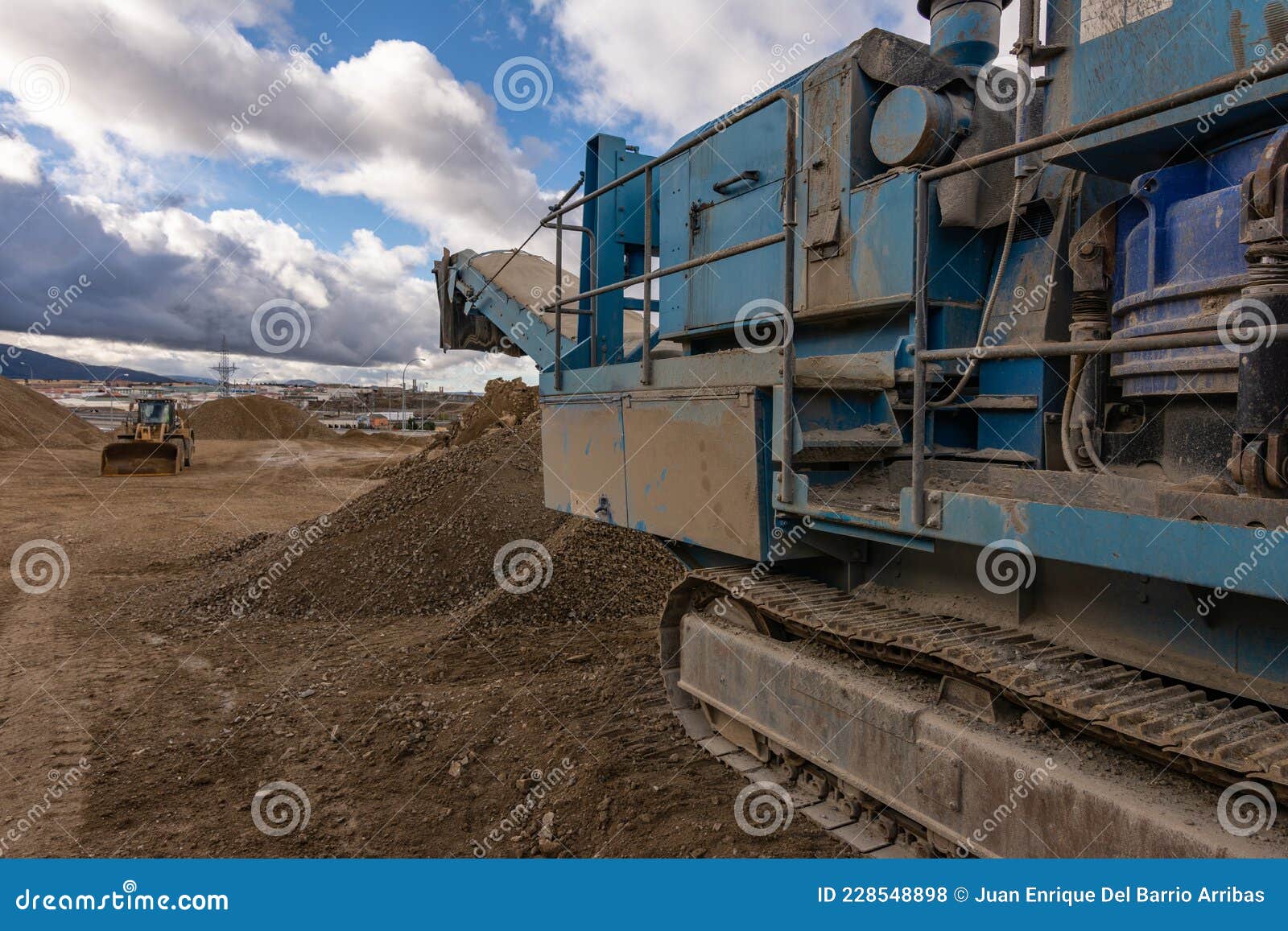 Mechanical Conveyor Belt in a Quarry Stock Photo - Image of belt, road ...