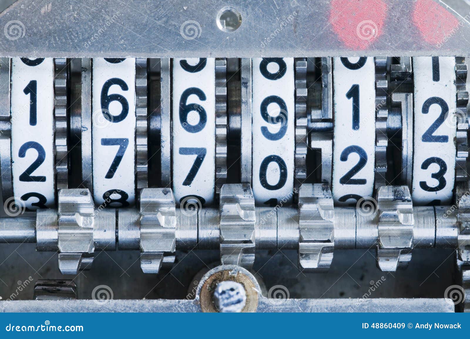 Mechanical Counter Close Up Stock Image - Image of number, gauge: 48860409