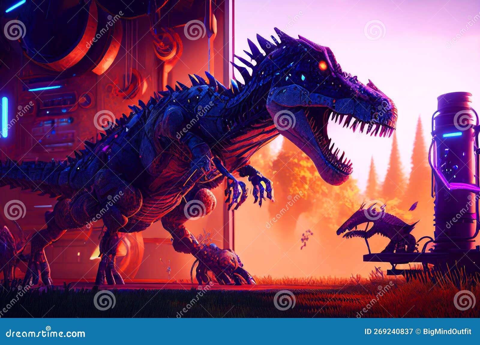 Mechanical Dinosaur Abstract Generative Ai Illustration Stock ...