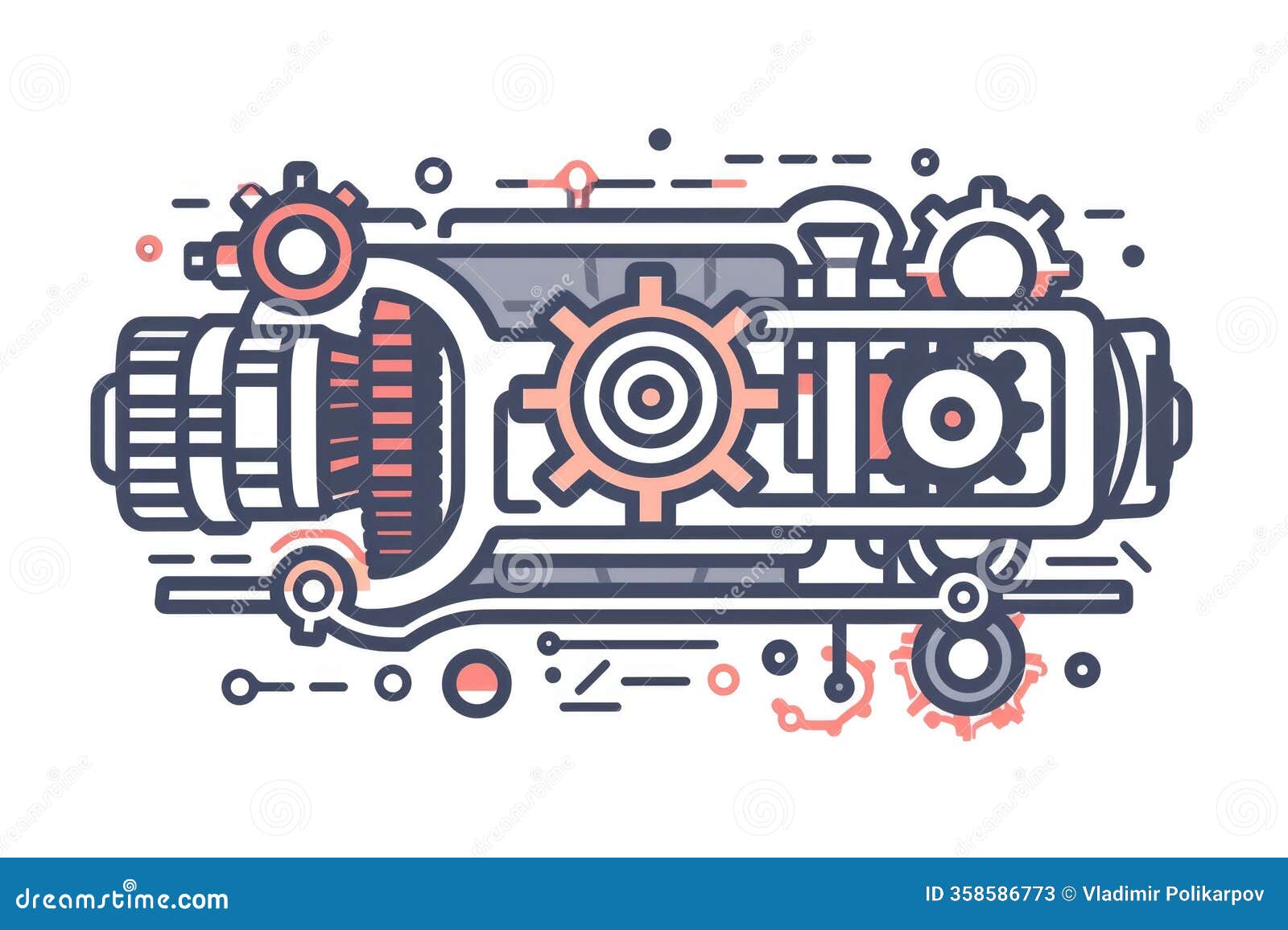 A Mechanical Device with Rotating Gears and Gears Attached Stock Image ...