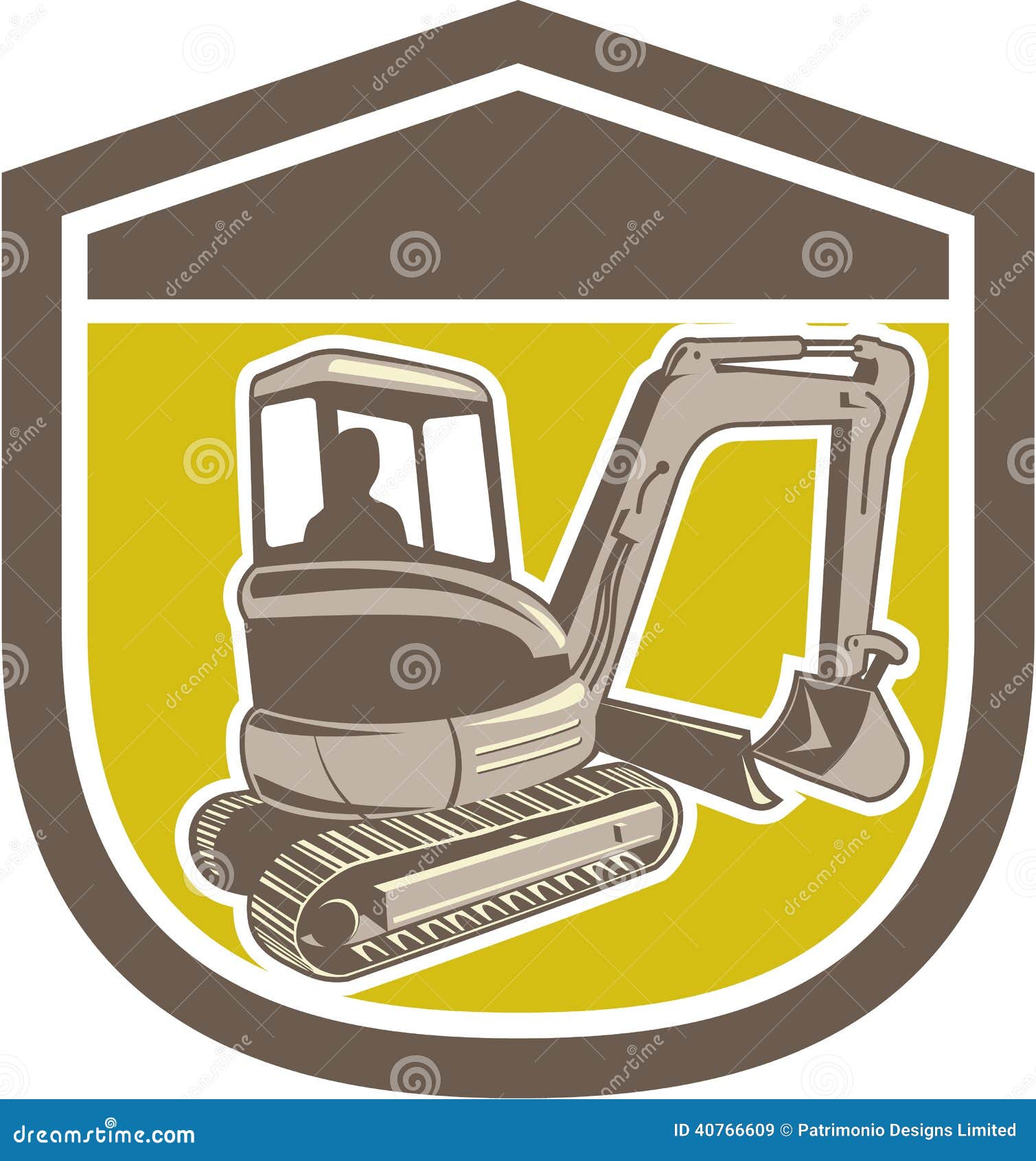Excavator Shape / Visual Identity For Construction Industrie Cartoon ...