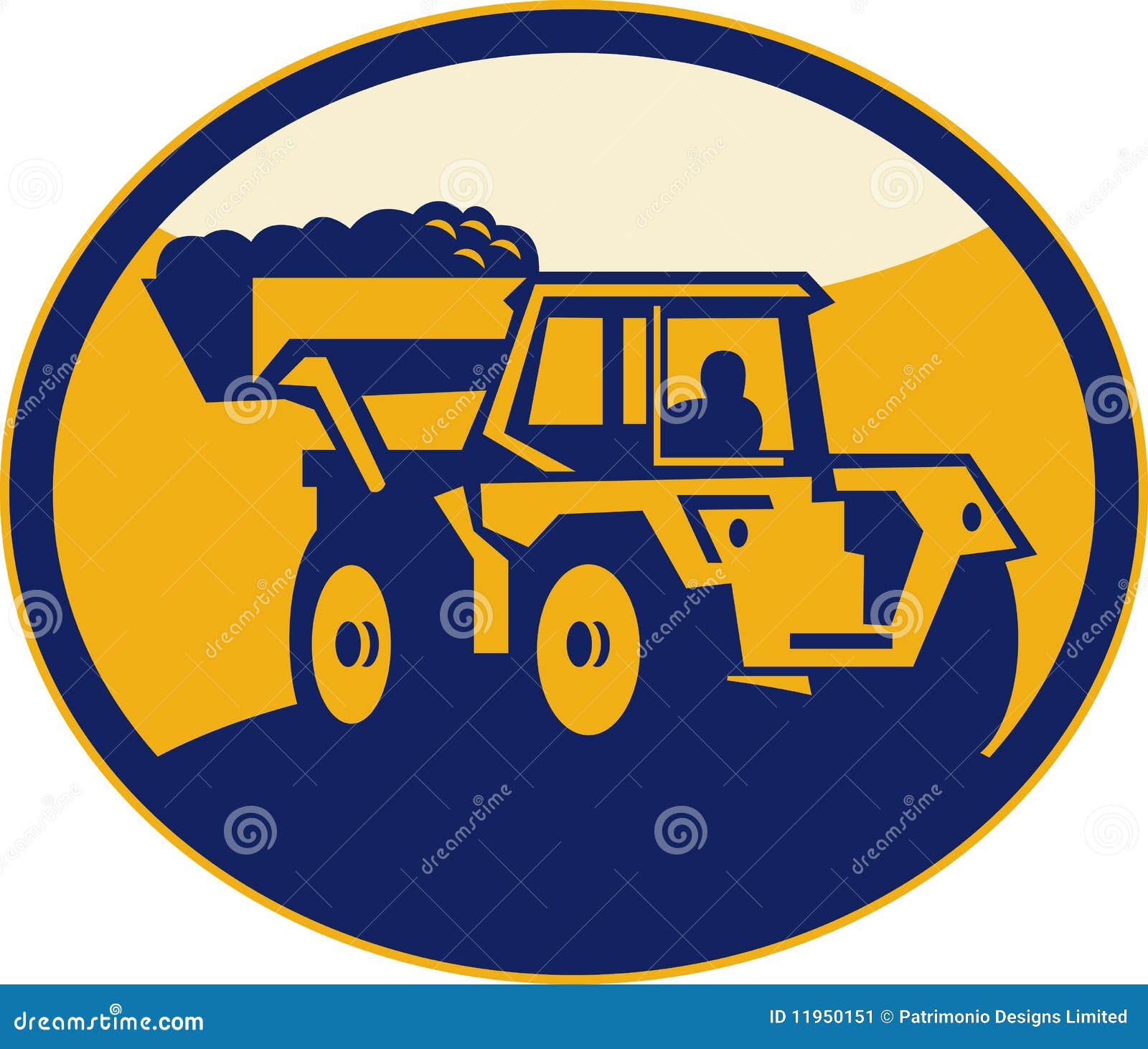 Mechanical Digger Front Loader Stock Vector - Illustration of sign ...