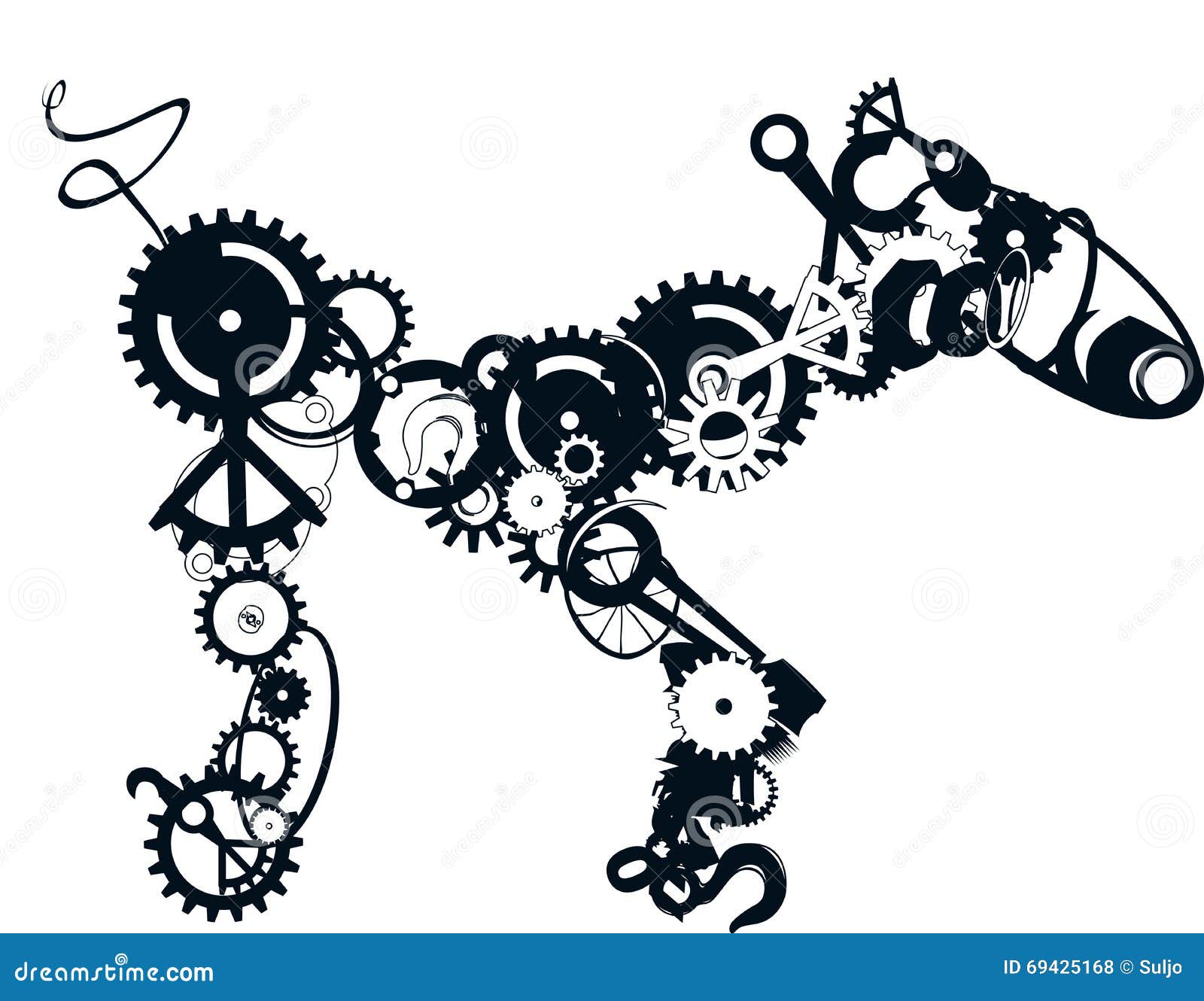 Mechanical Dog Vector stock vector. Illustration of background - 69425168